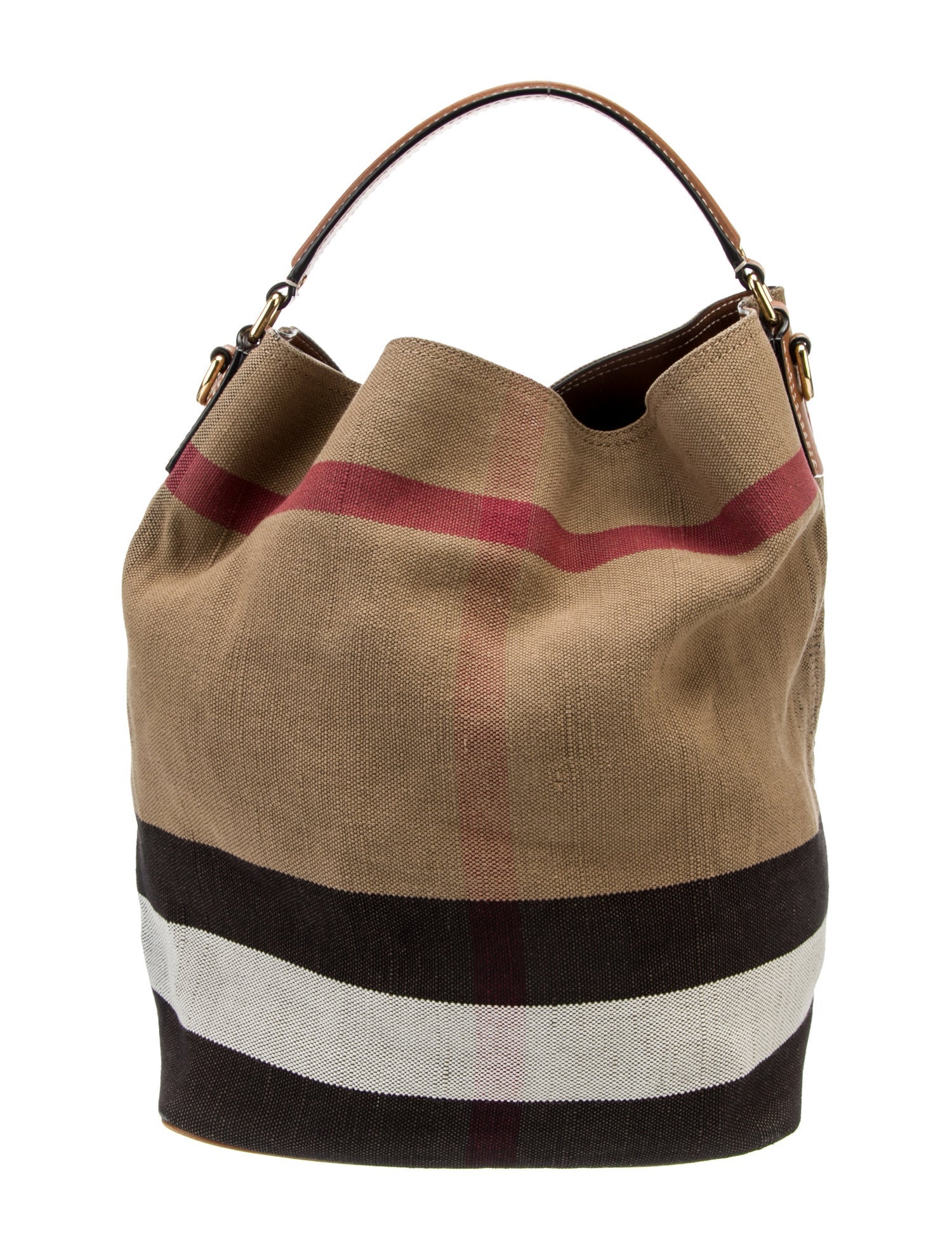 Burberry House Check Ashby Bucket Bag - Brown Bucket Bags, Handbags ...