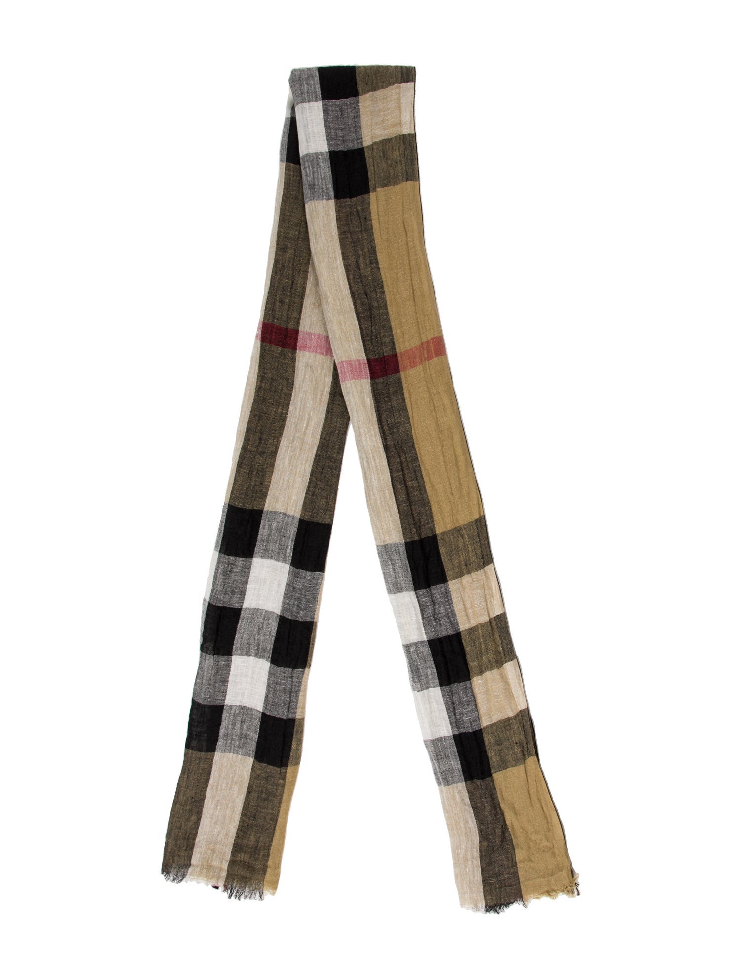 Burberry Silk Nova Check Pattern Scarf - Brown Scarves and Shawls ...