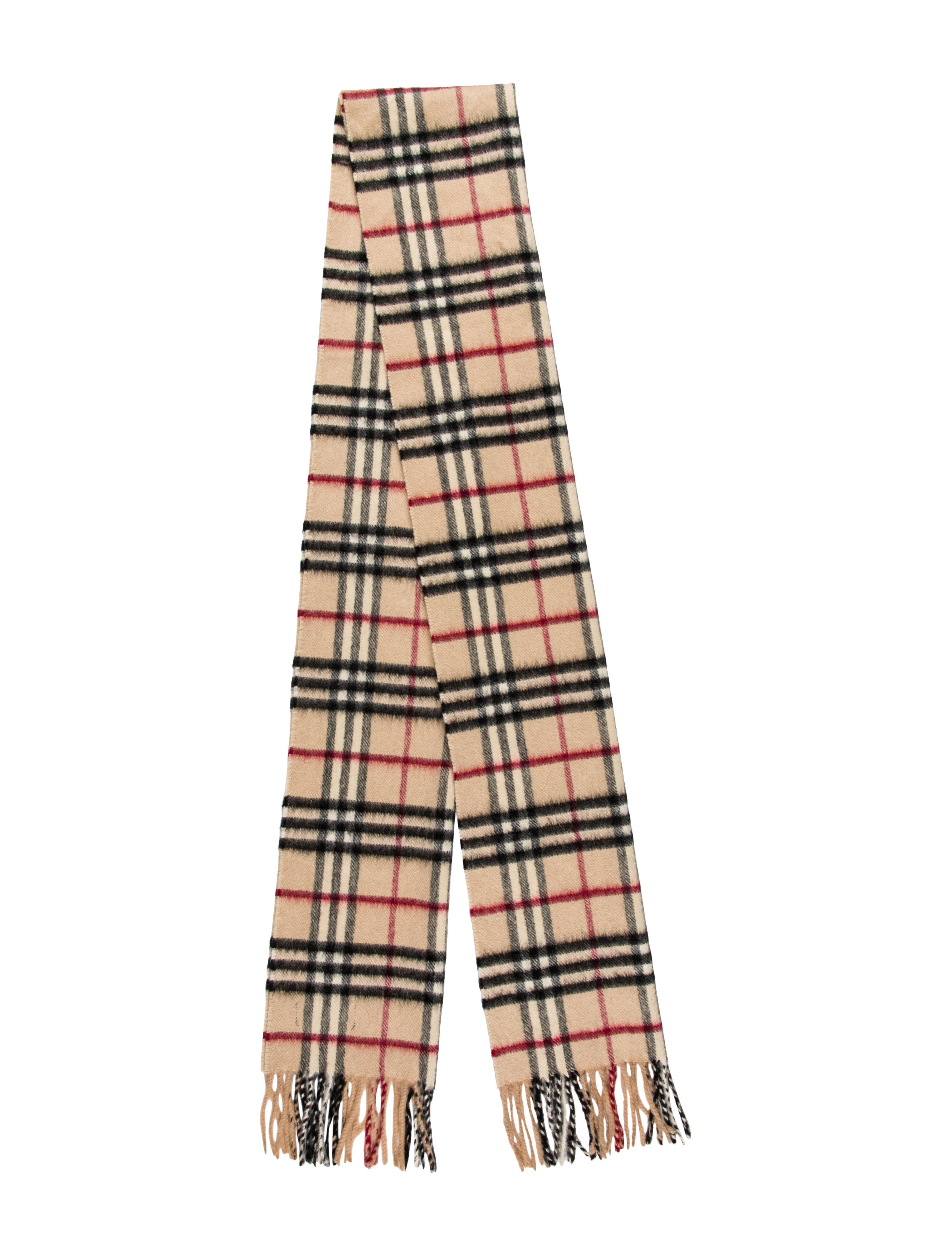 Burberry Cashmere Plaid Print Scarf - Neutrals Scarves and Shawls ...