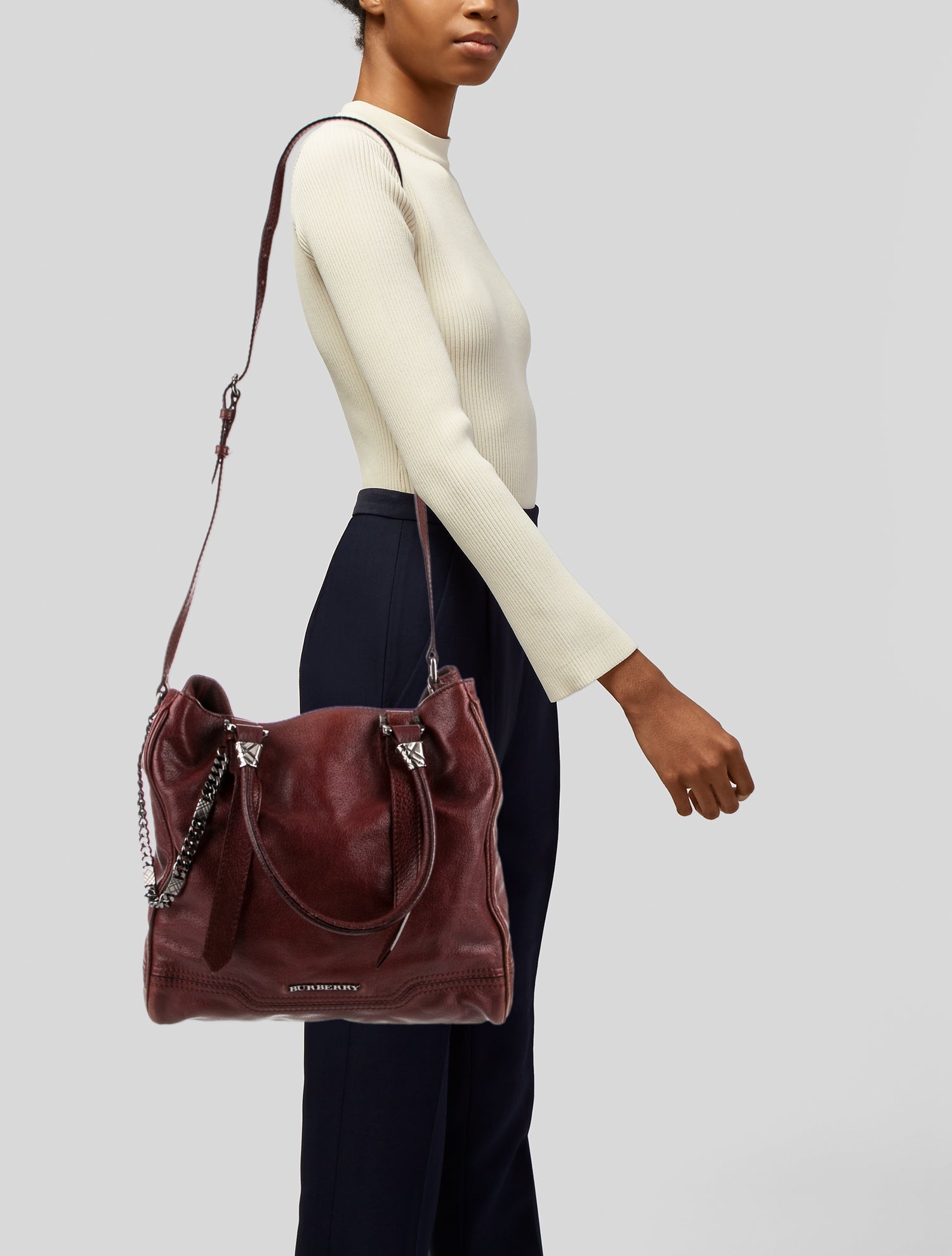 Burberry Leather Tote Bag - Brown Totes, Handbags - BUR401207 | The ...