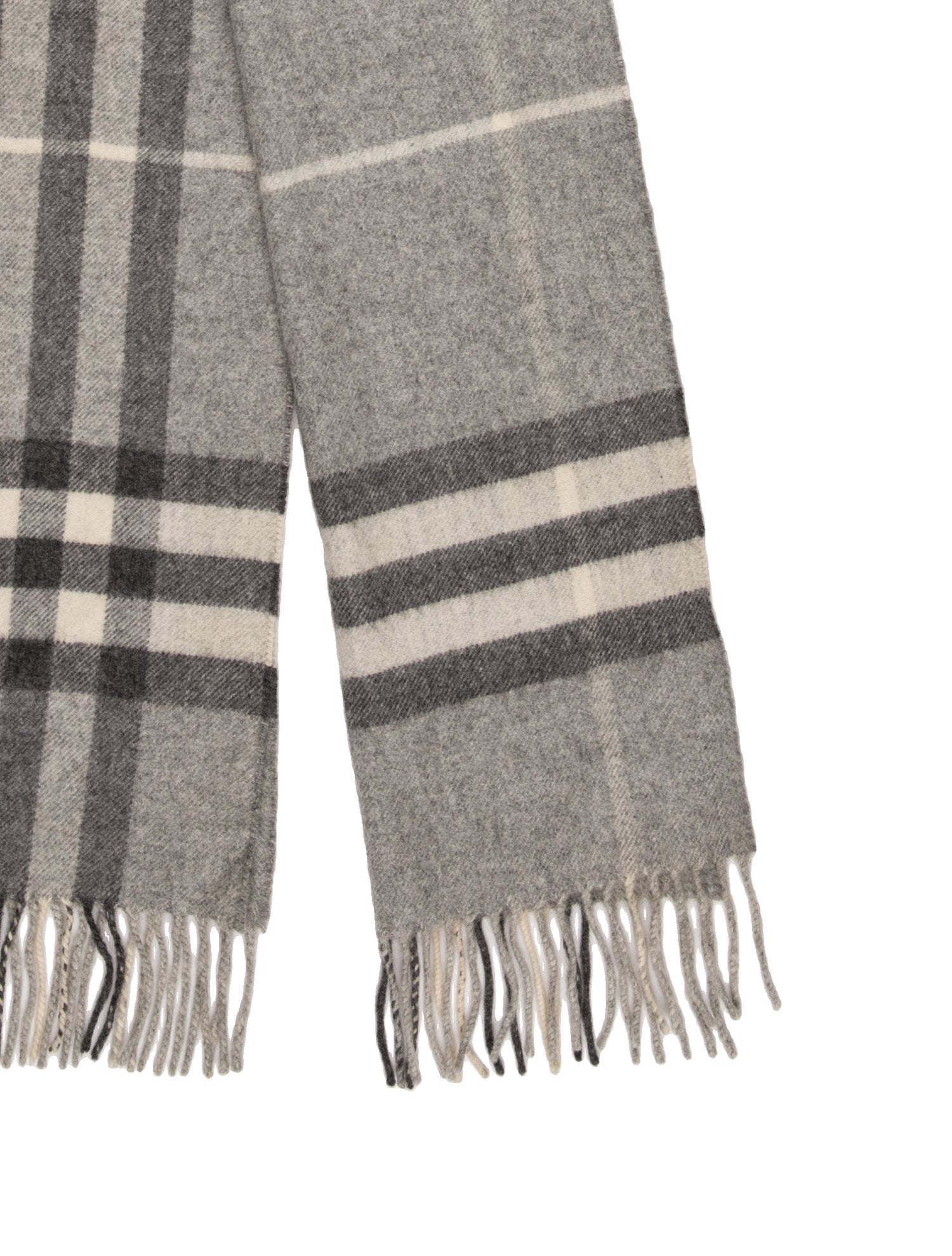 Burberry Cashmere Plaid Print Scarf - Grey Scarves and Shawls ...