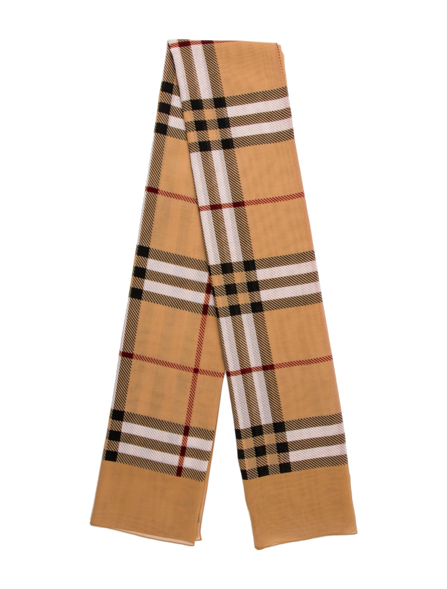 Burberry Cashmere Plaid Print Scarf - Neutrals Scarves and Shawls ...