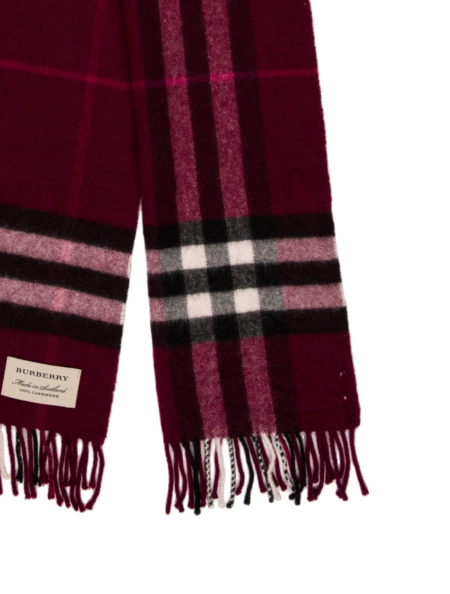 Burberry Cashmere Plaid Print Scarf - Pink Scarves and Shawls ...