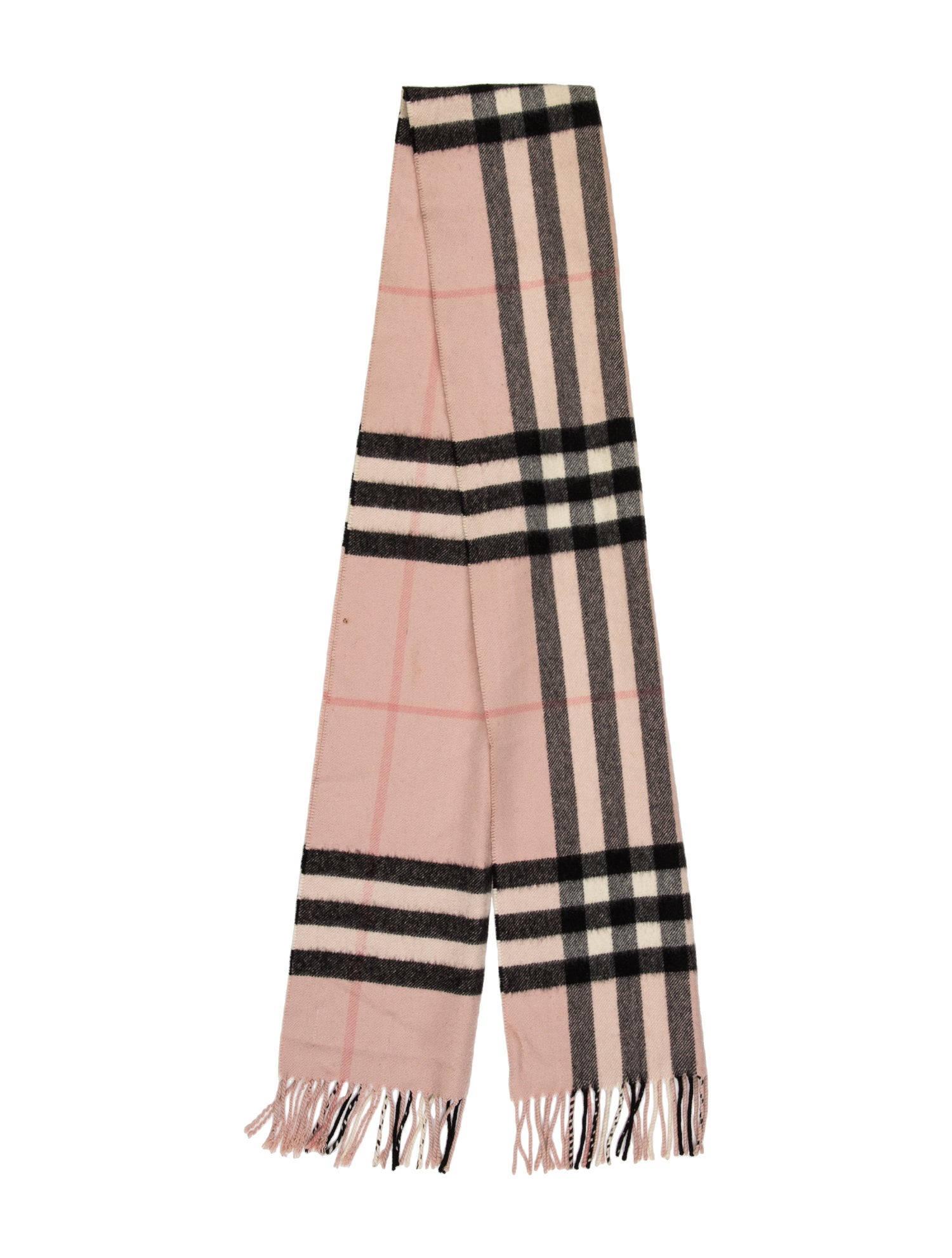 Burberry Cashmere Plaid Print Scarf - Pink Scarves and Shawls ...