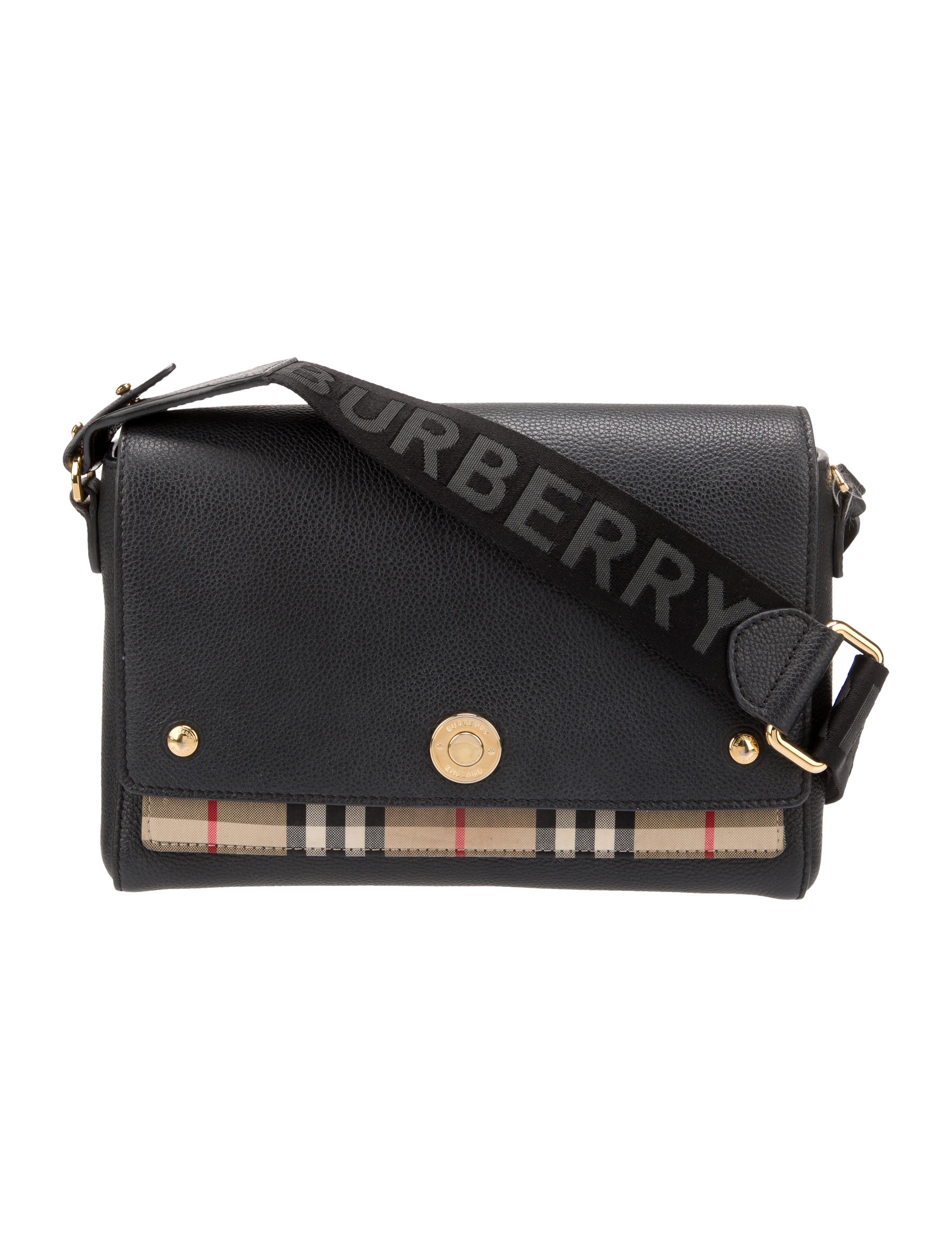 Burberry Solid Leather Note Crossbody Bag - Black Crossbody Bags, Handbags - BUR403910 | The ...