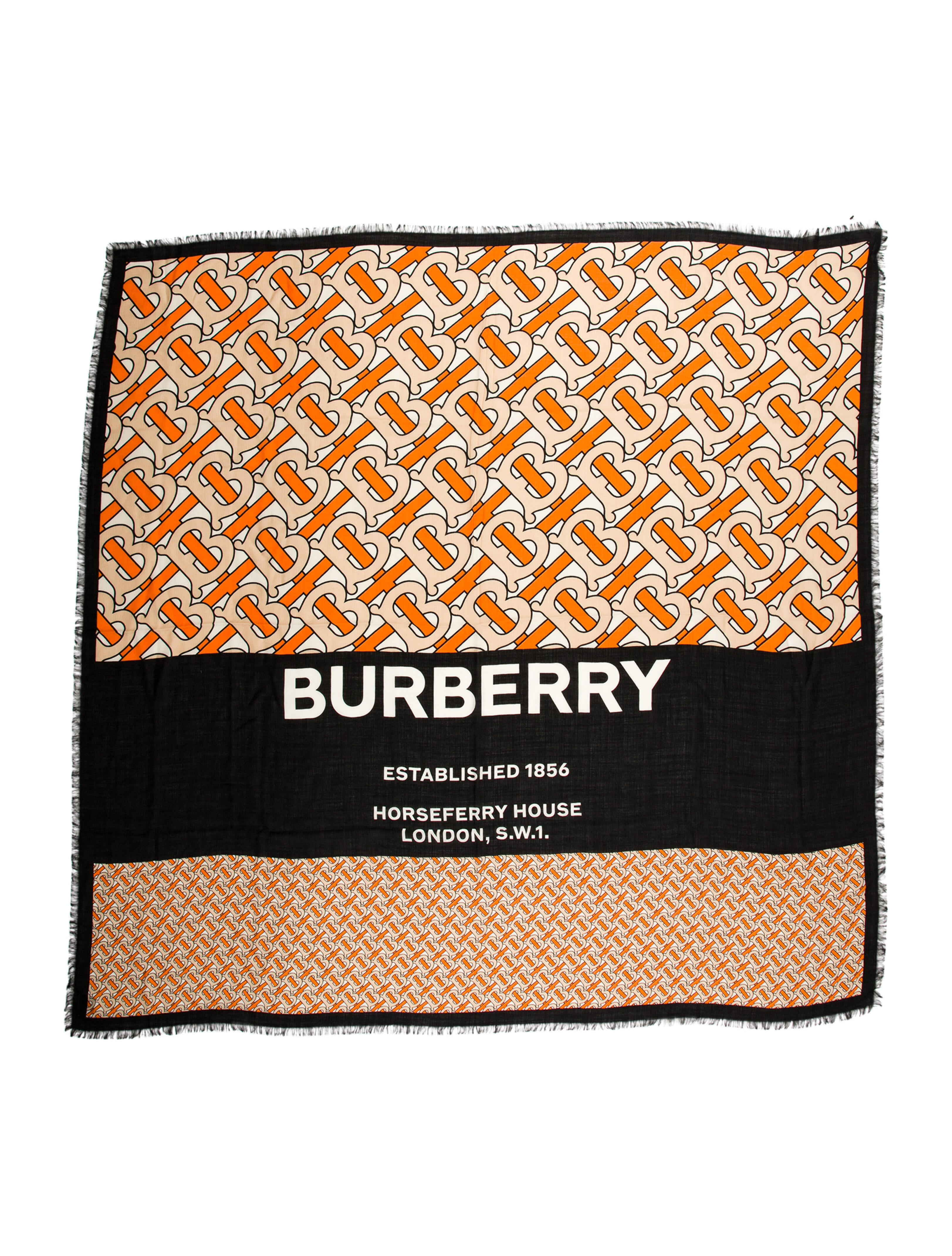 Burberry Cashmere Printed Shawl - Black Scarves and Shawls, Accessories - BUR404895 | The RealReal