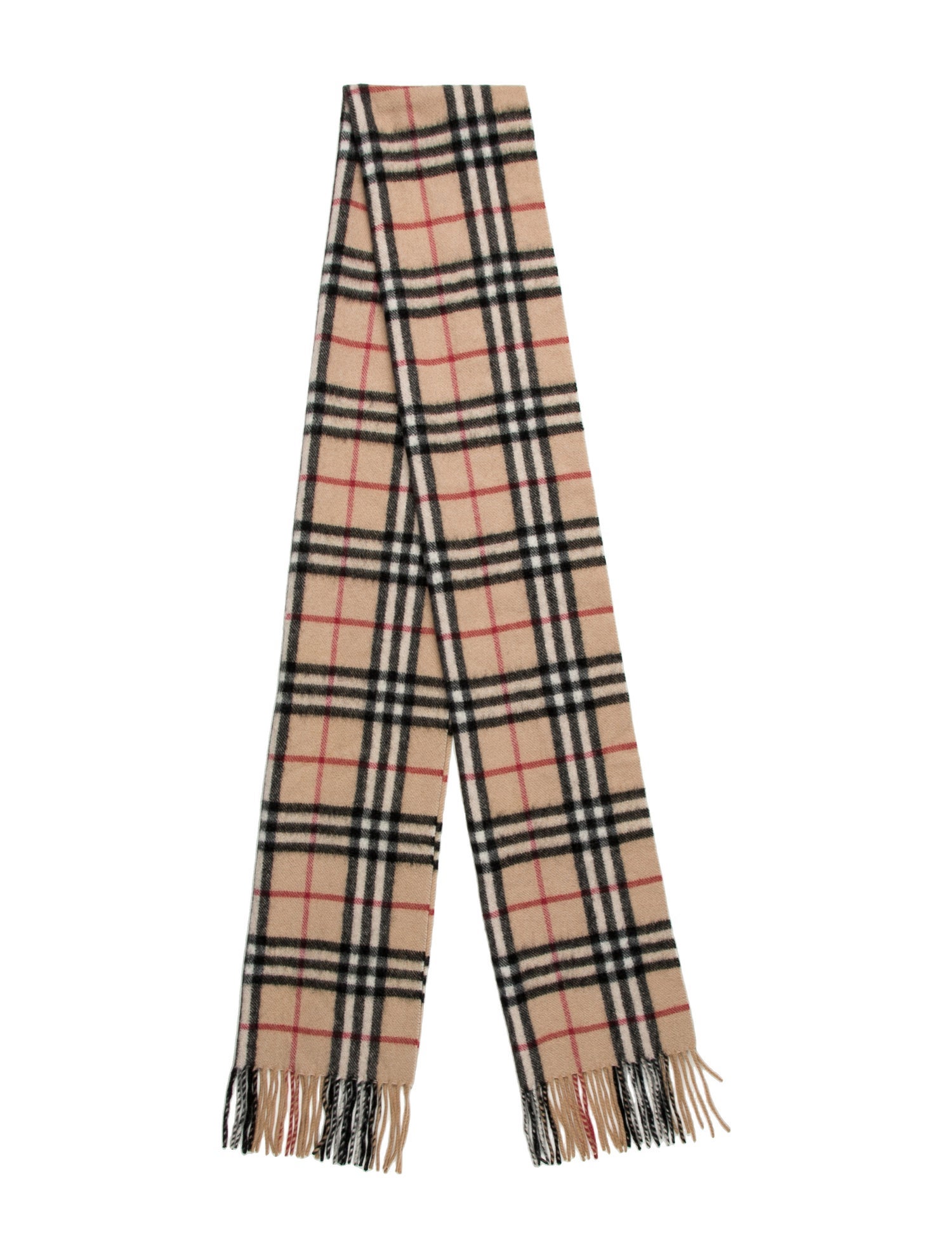 Burberry Cashmere Nova Check Pattern Scarf - Brown Scarves and Shawls ...