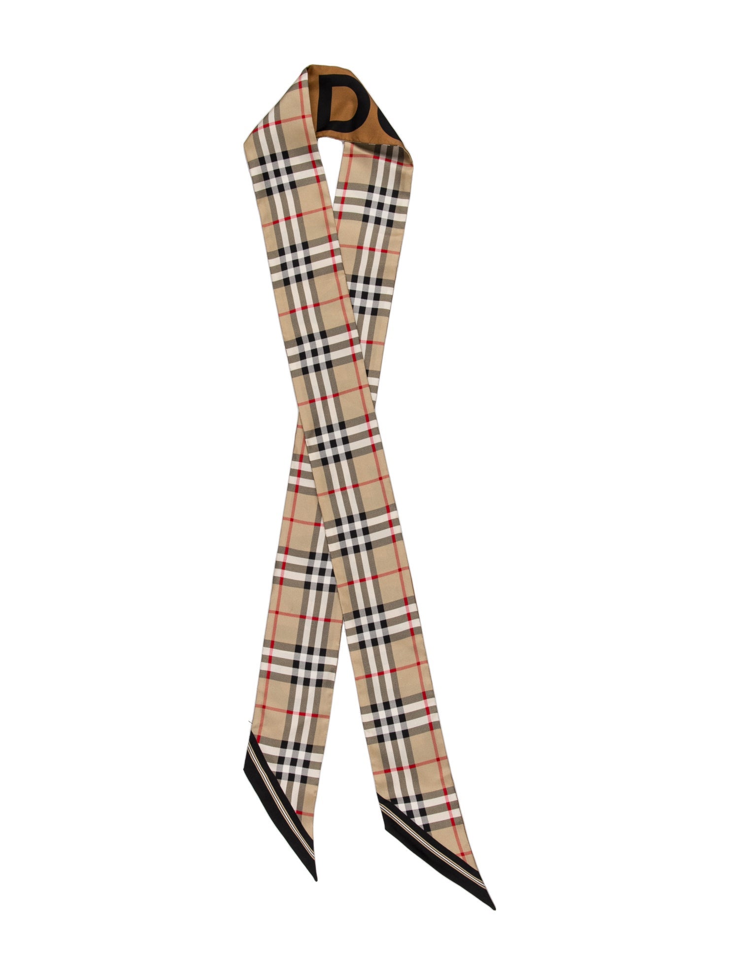 Burberry Silk Plaid Print Bandeau - Neutrals Scarves and Shawls ...