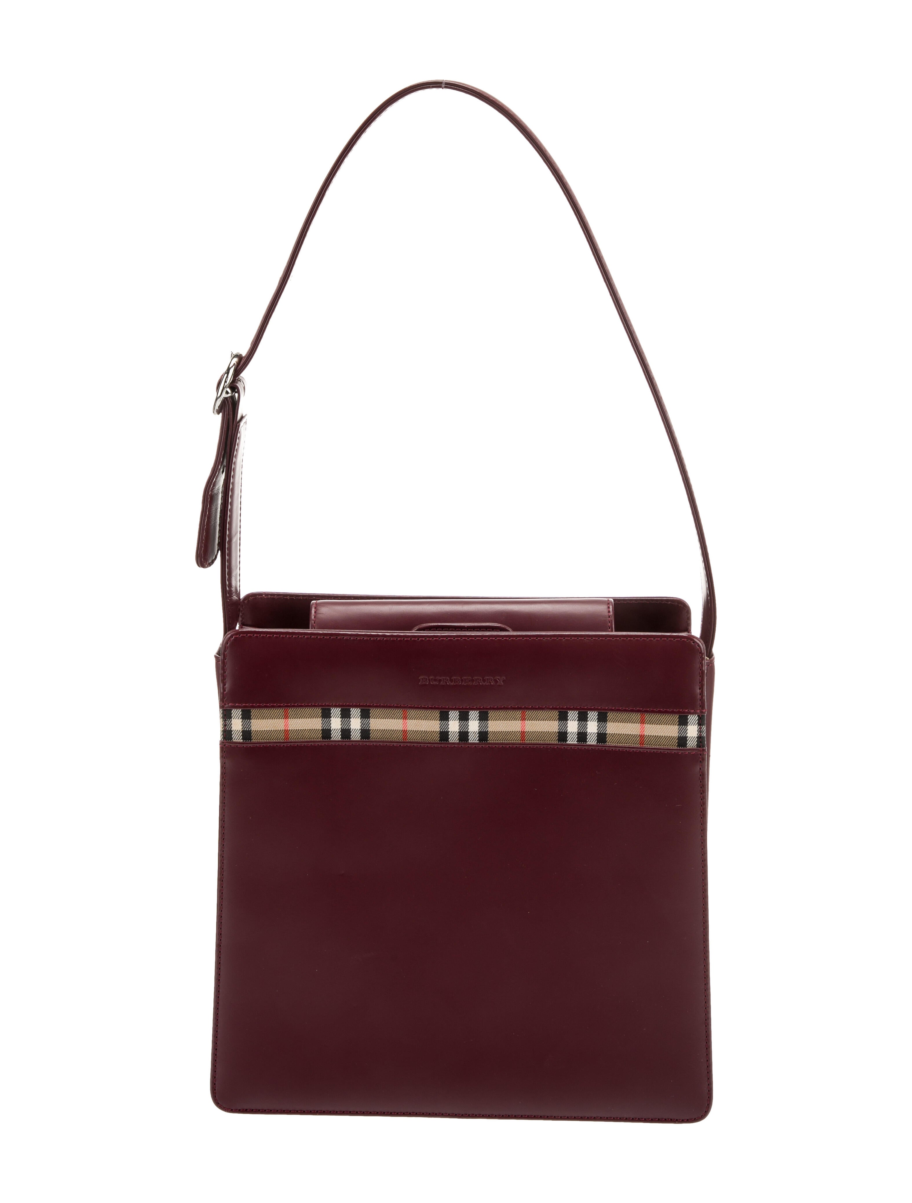 Burberry Solid Leather Shoulder Bag - Red Shoulder Bags, Handbags ...