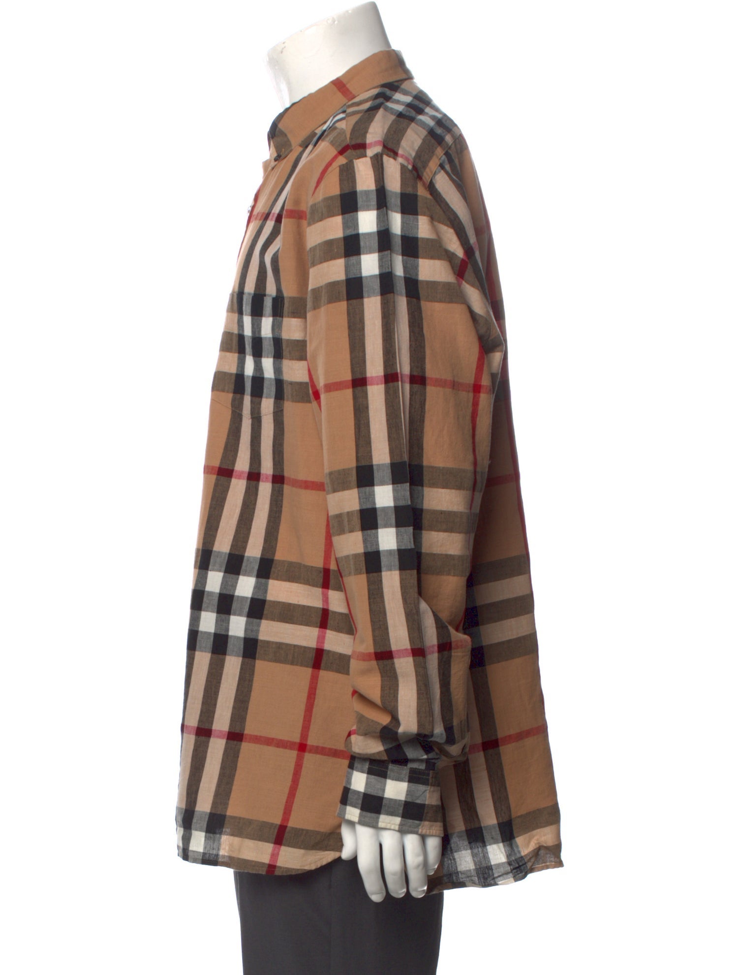 Burberry Plaid Print Short Sleeve Shirt - Blue Casual Shirts, Clothing ...