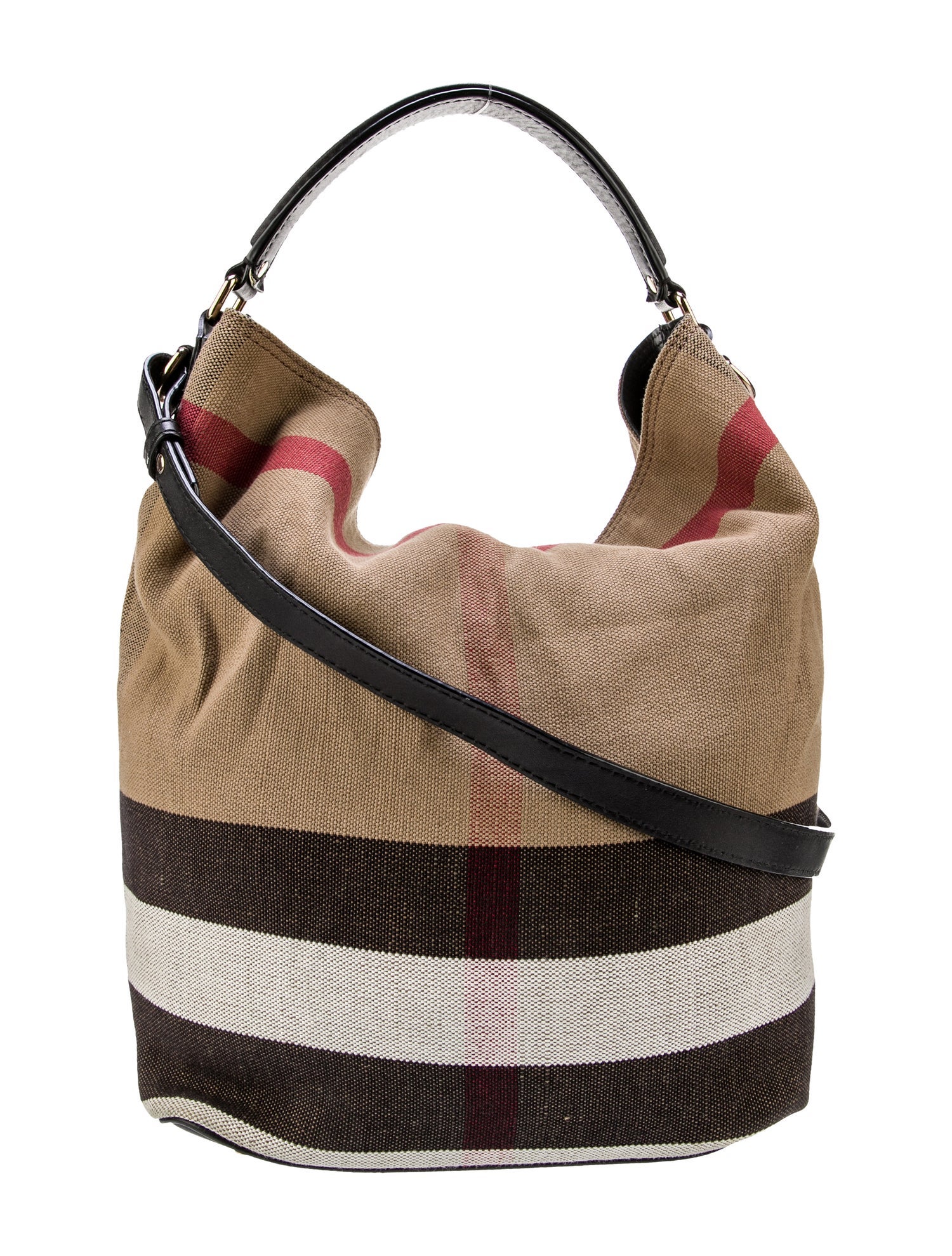 Burberry Exploded Check Susanna Bucket Bag - Brown Bucket Bags ...