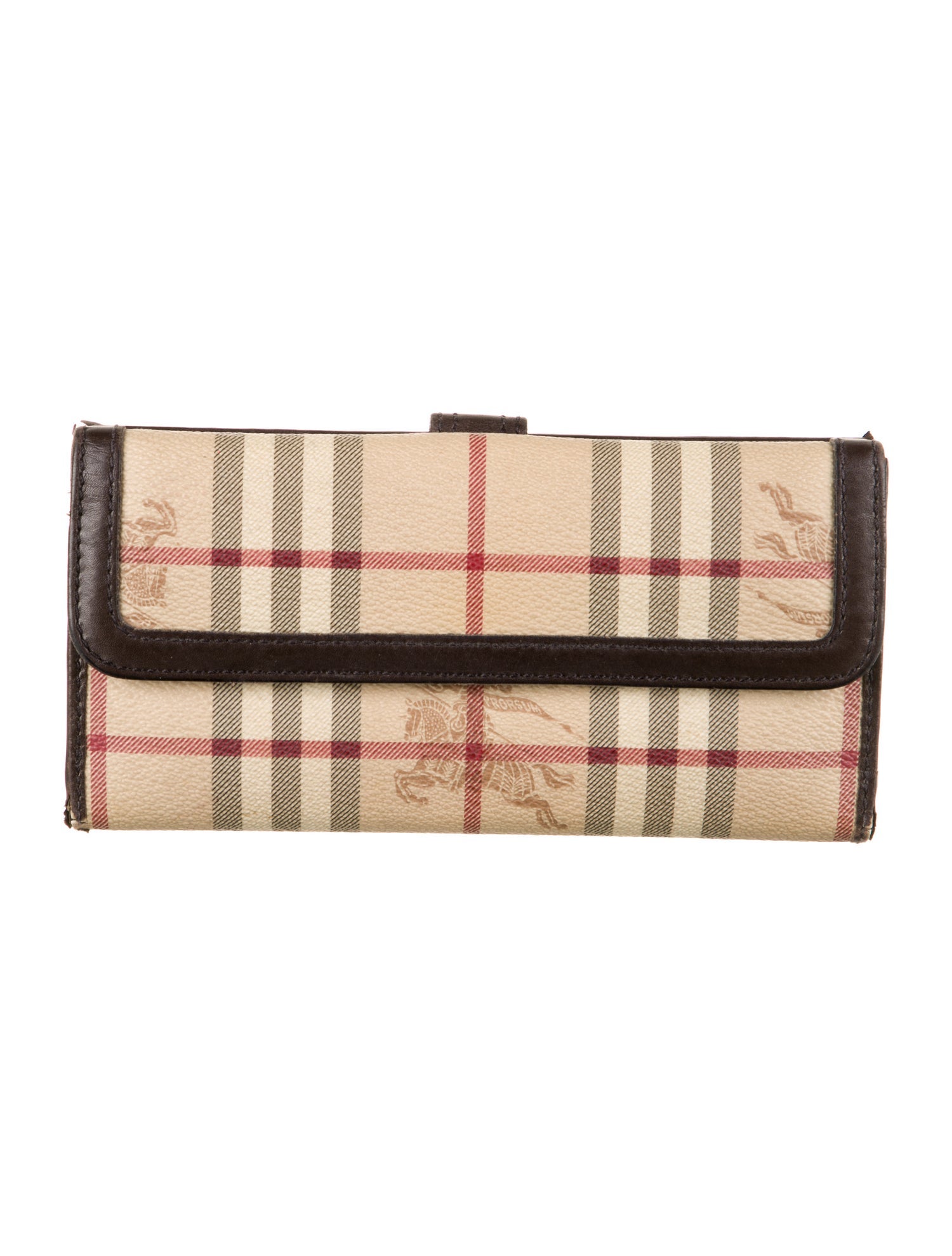 Burberry Nova Check Pattern Continental Wallet - Brown Wallets ...