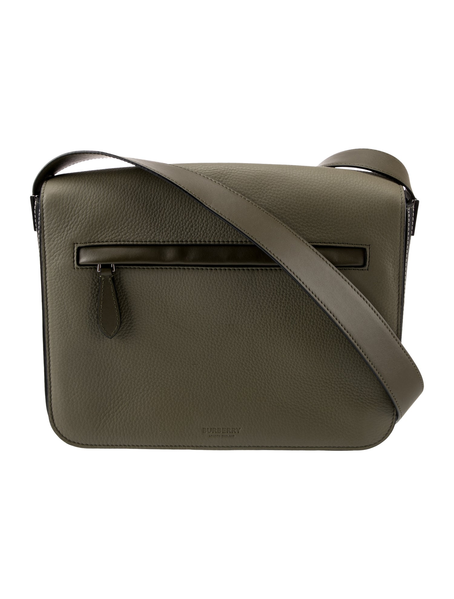Burberry Olympia Leather Messenger Bag - Green Crossbody Bags, Handbags ...