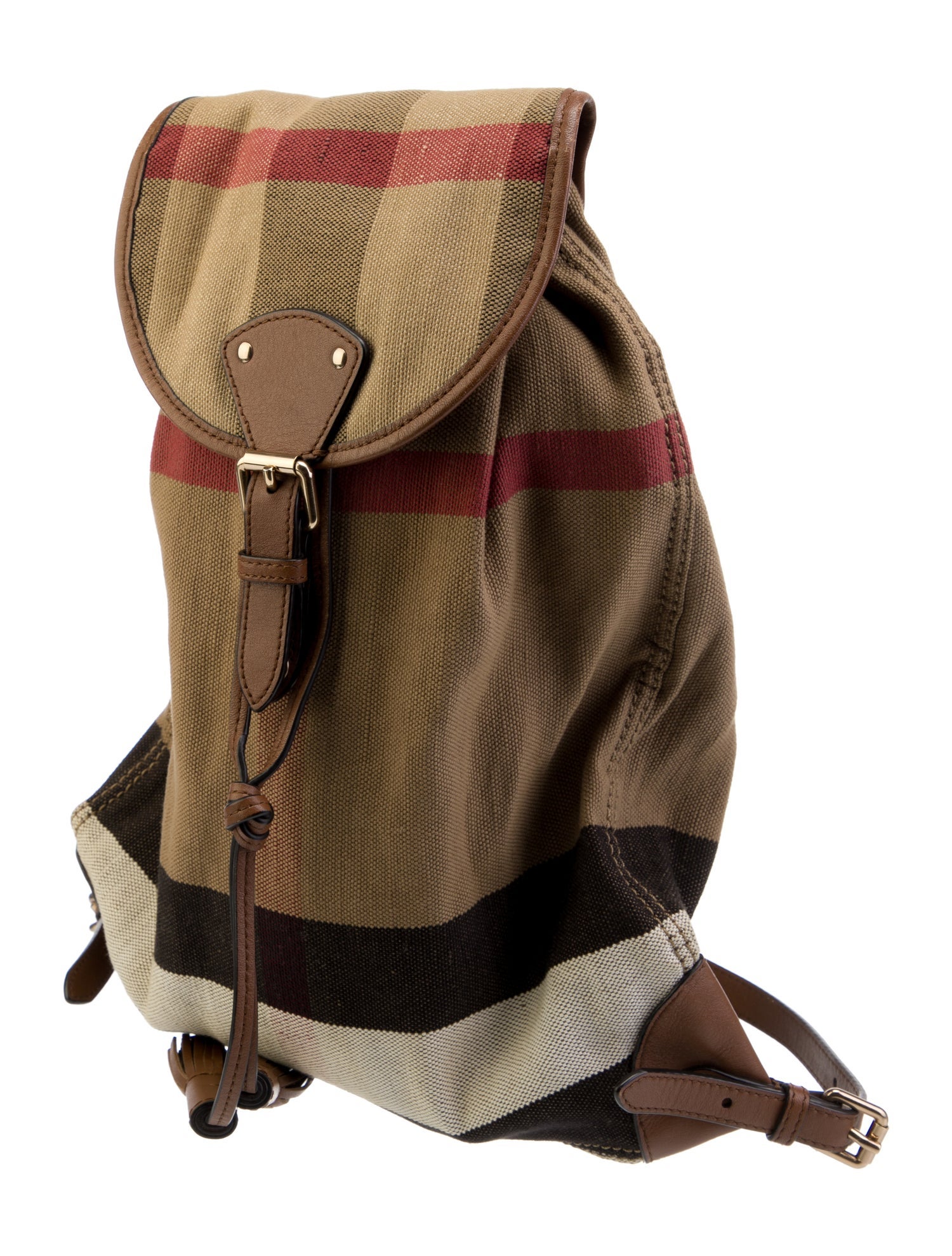 Burberry Canvas Mega Check Backpack - Brown Backpacks, Handbags ...