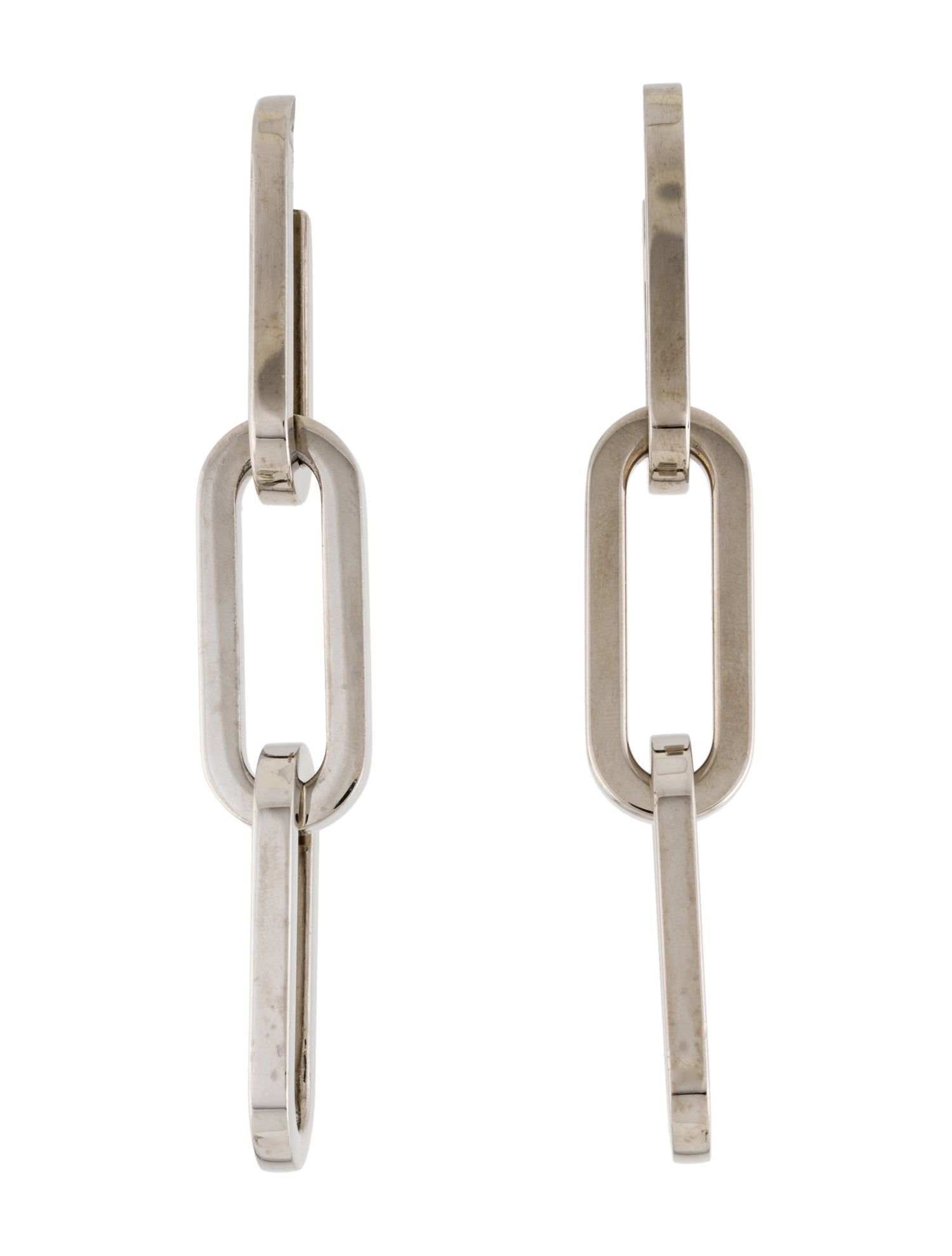 Burberry Chain Link Drop Earrings - Palladium-Plated Drop, Earrings - BUR426182 | The RealReal