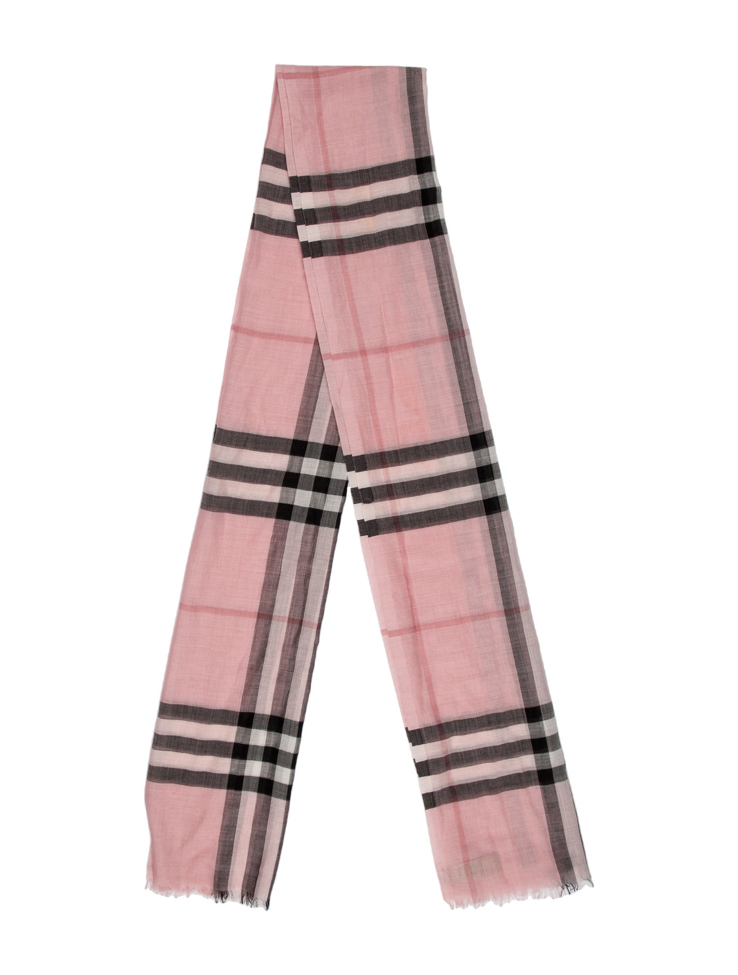 Burberry Wool Nova Check Pattern Scarf - Pink Scarves and Shawls ...