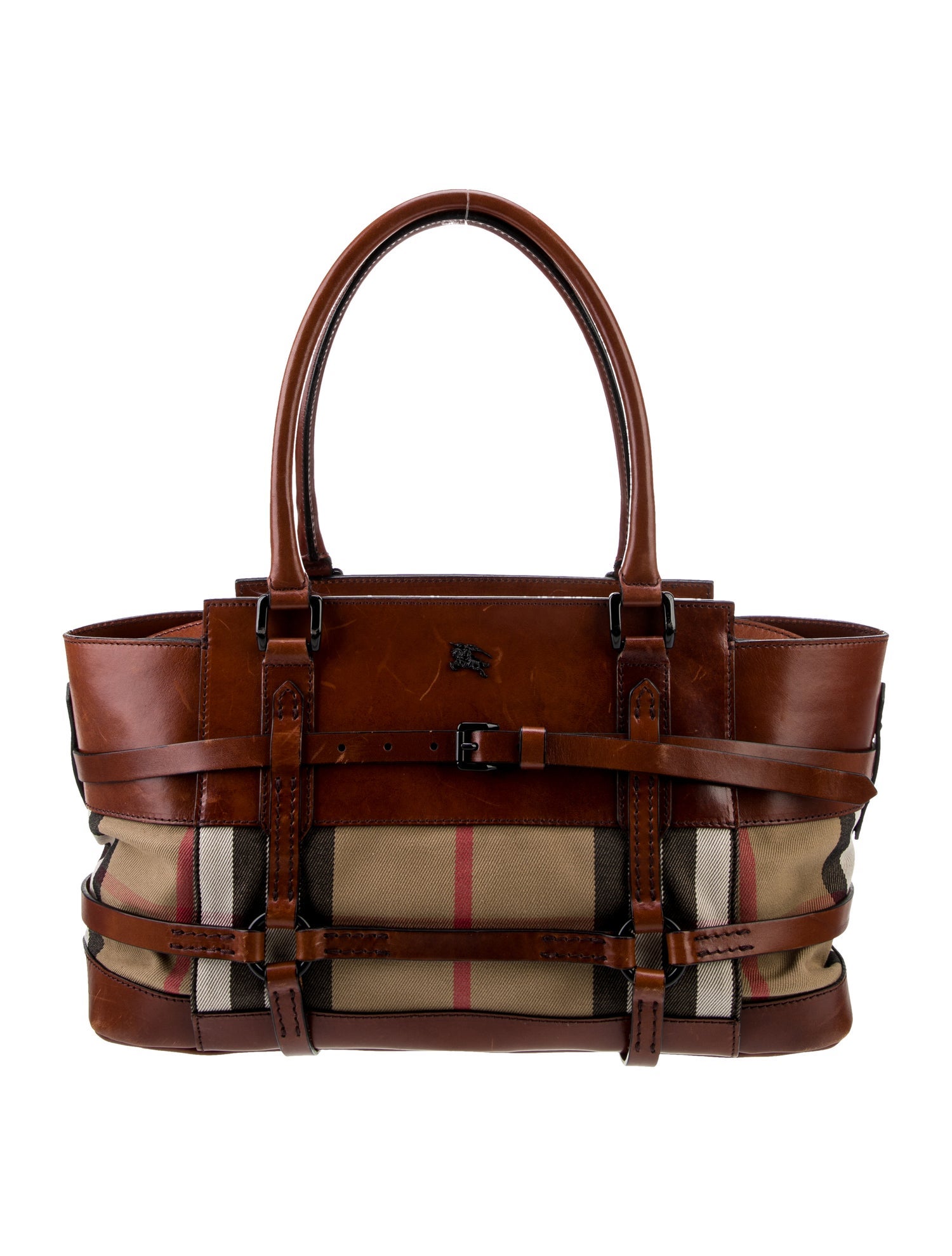 Burberry Canvas House Check Pattern Tote - Neutrals Shoulder Bags ...