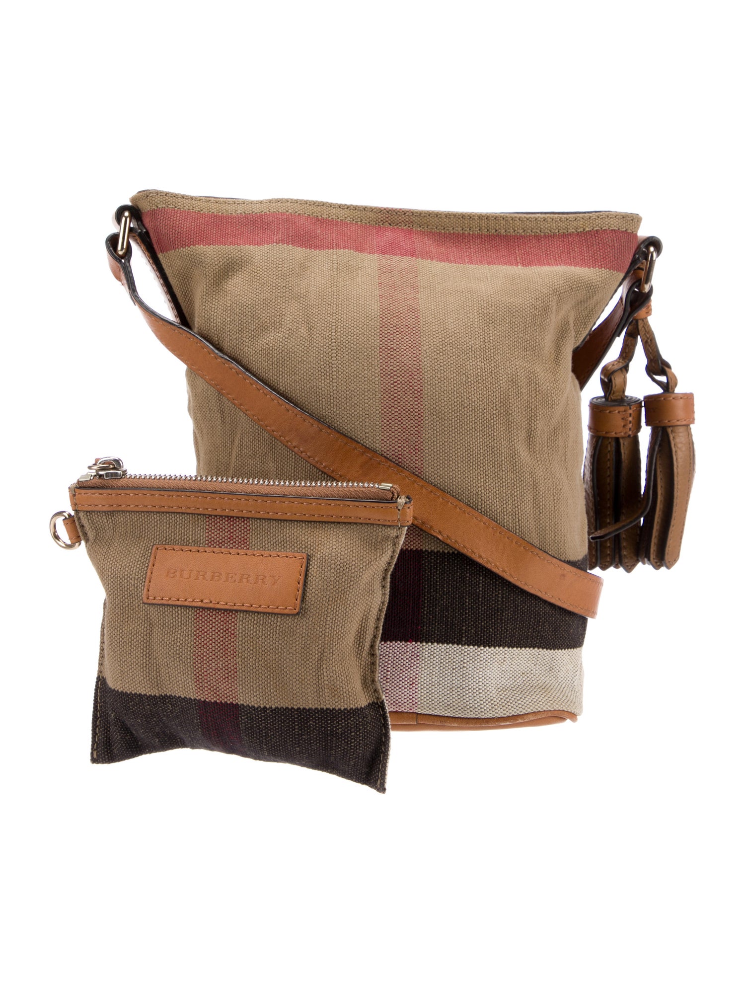 Burberry London Exploded Check Bucket Bag - Brown Bucket Bags, Handbags ...