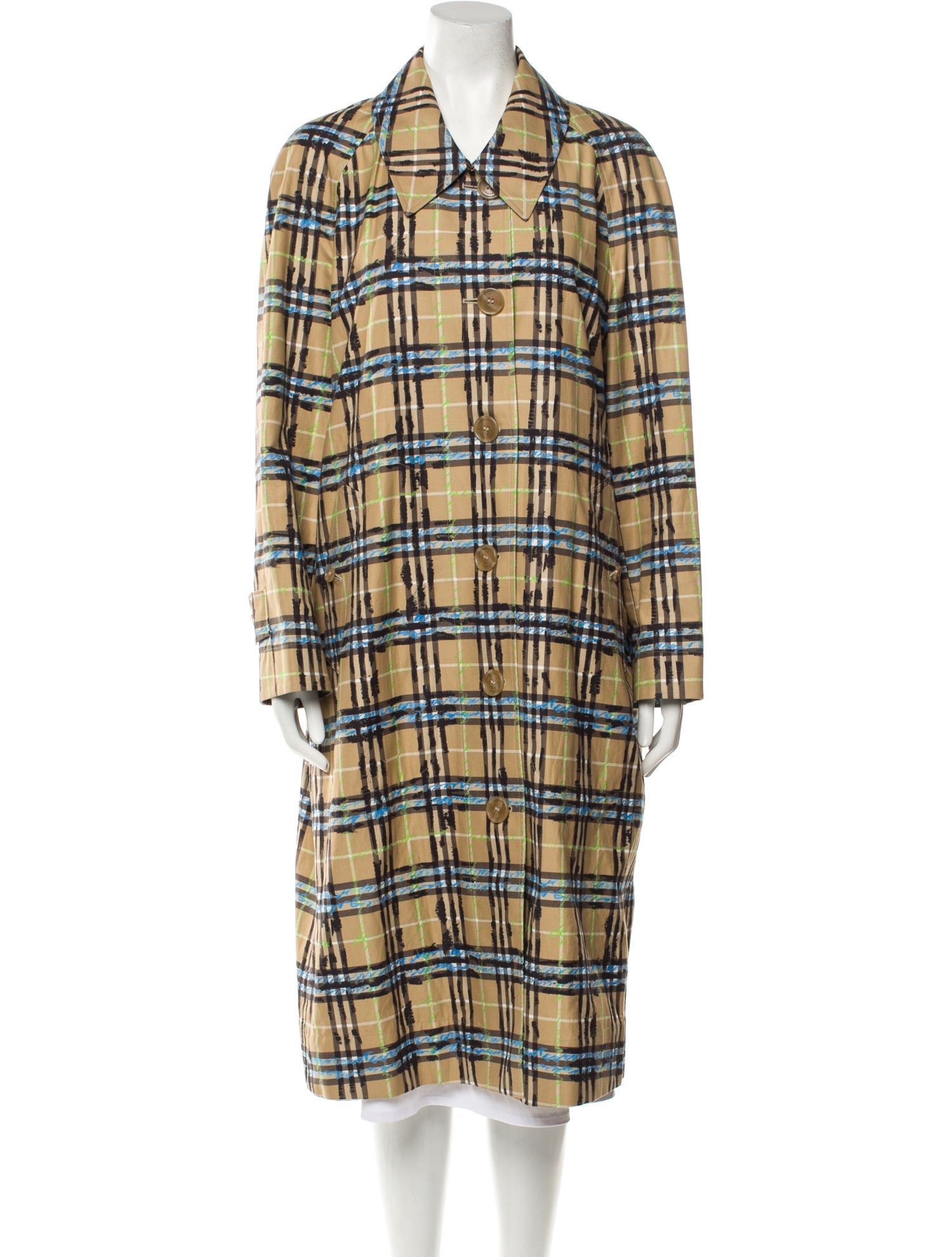 Burberry London Plaid Print Coat - Neutrals Coats, Clothing - BUR427962 ...