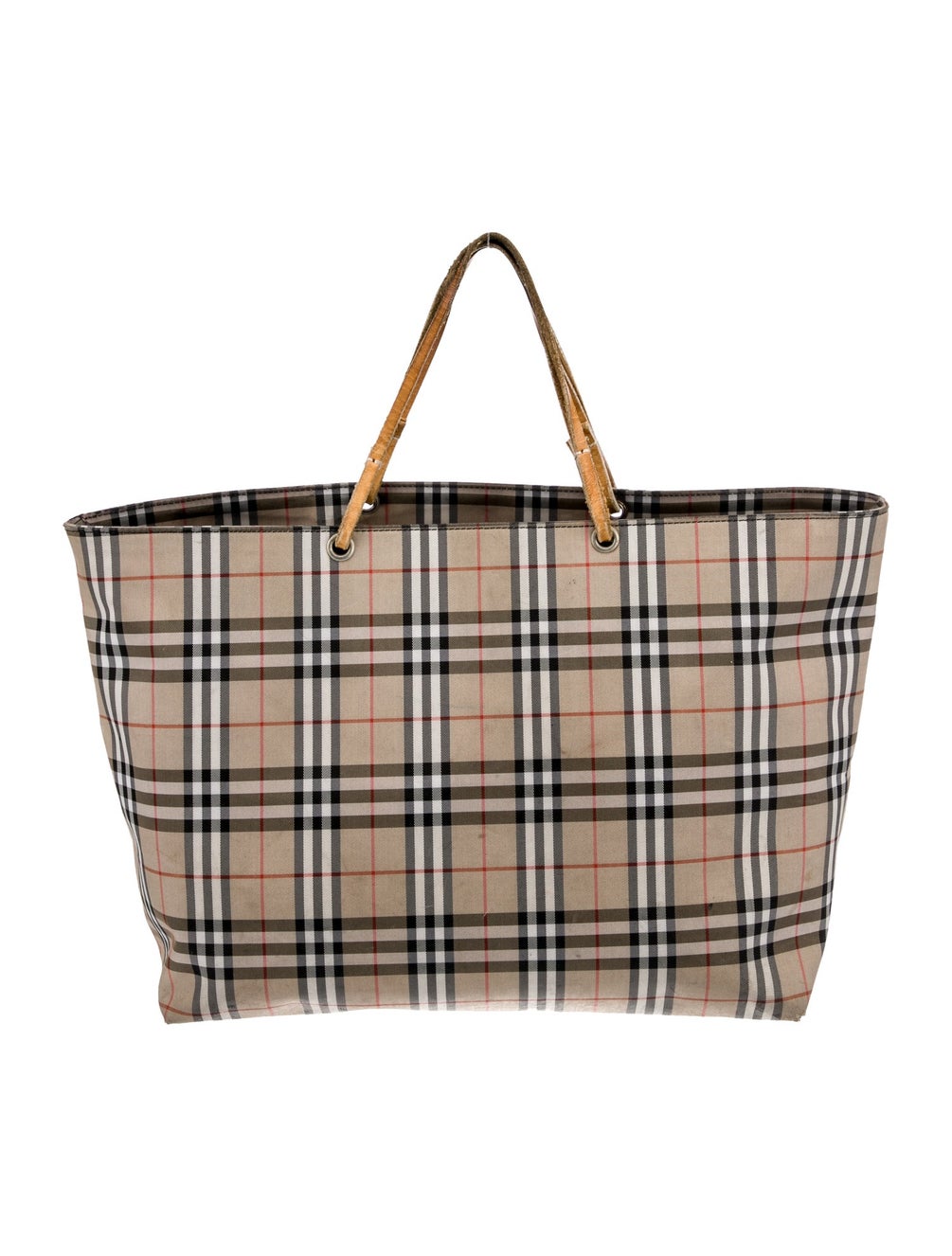 Burberry Canvas House Check Pattern Tote - Brown Totes, Handbags ...