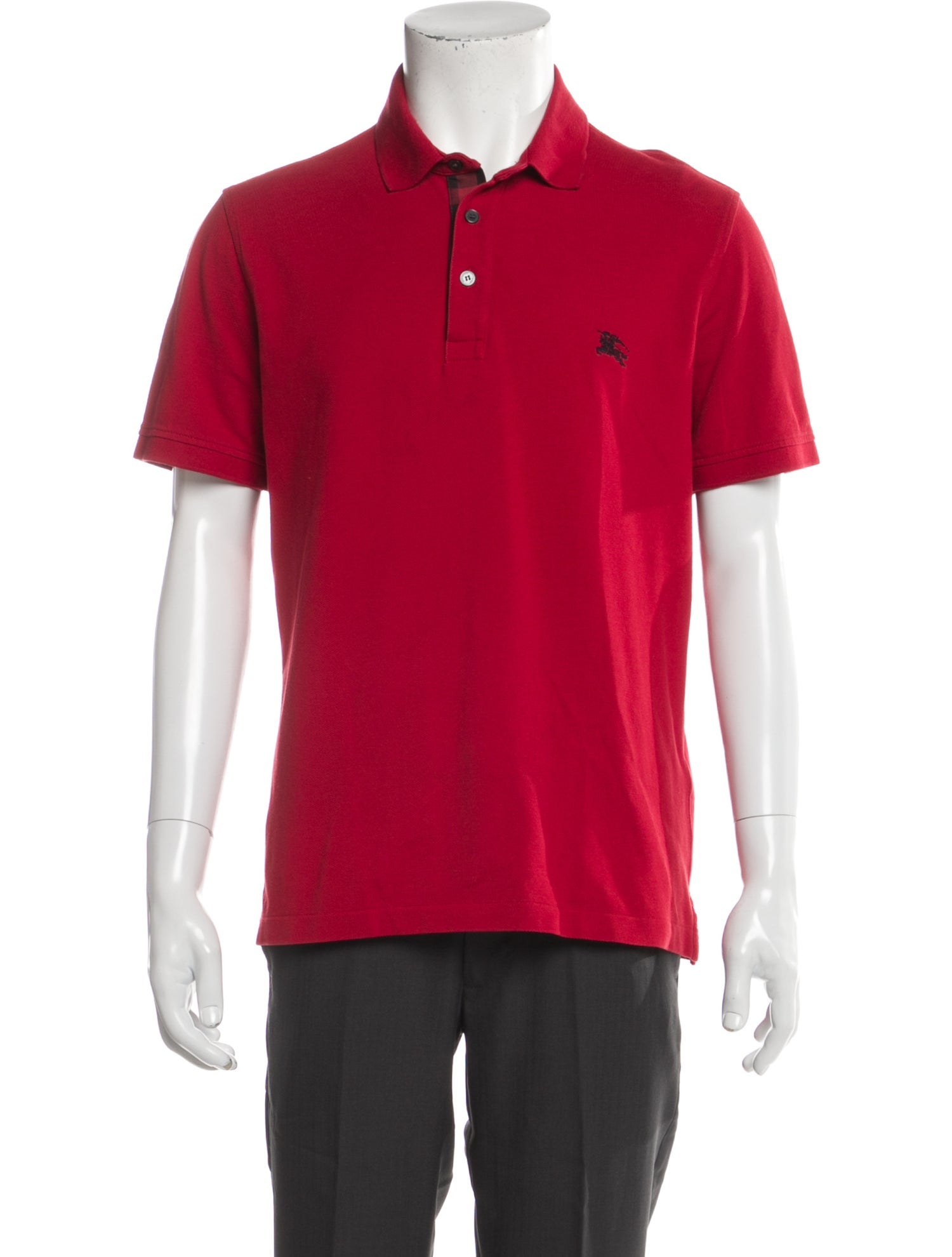 Burberry Collar Short Sleeve Polo Shirt - Red Polos, Clothing ...