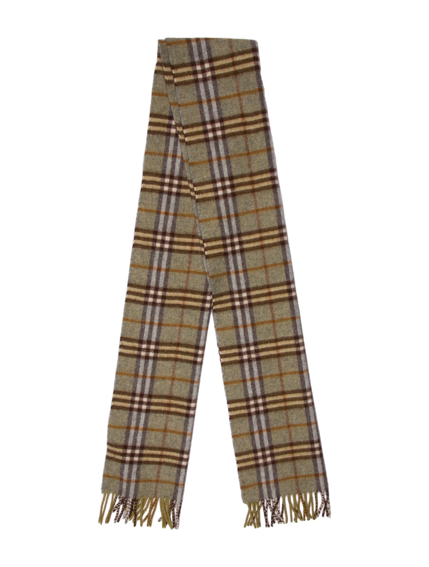 Burberry Cashmere Nova Check Pattern Scarf w/ Tags - Green Scarves ...