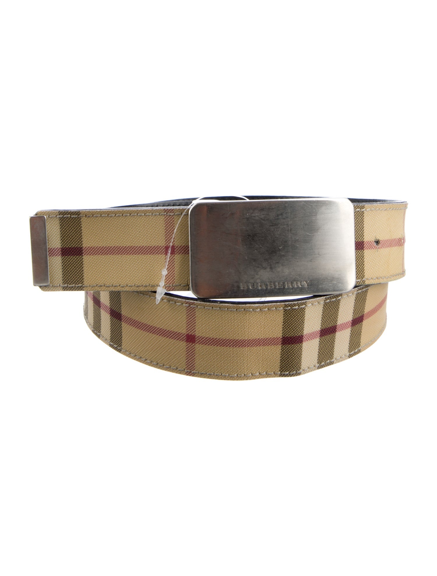 Burberry Nova Check Pattern Leather Belt - Neutrals Belts, Accessories ...