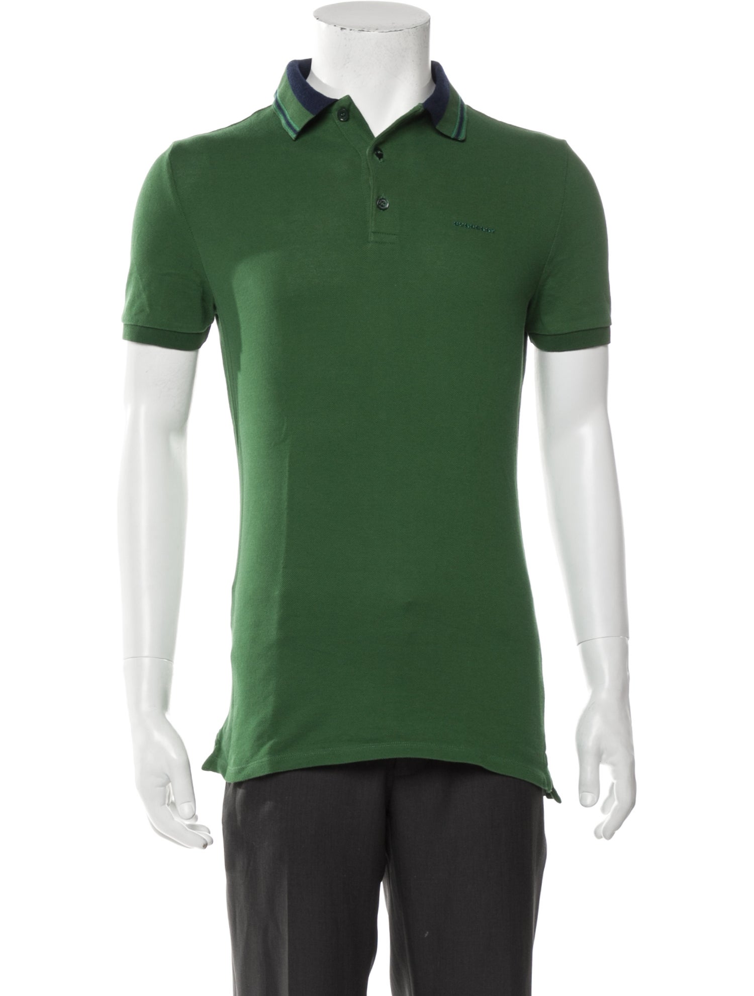 Burberry London Nova Check Pattern Collar Polo Shirt - Green Polos ...