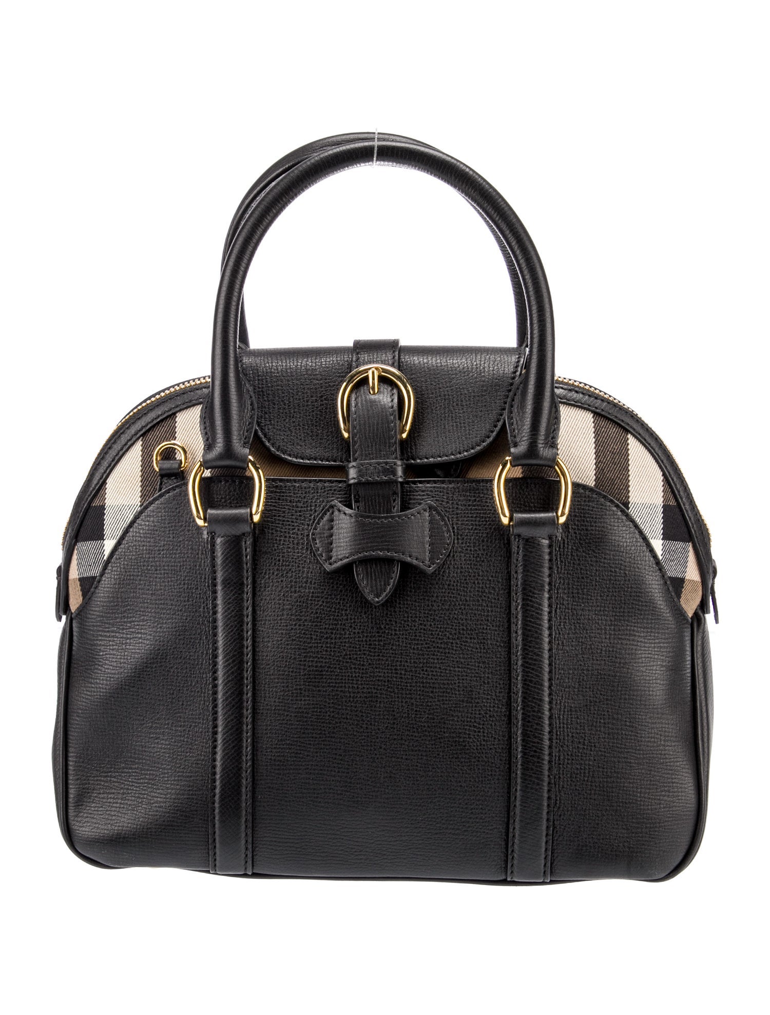 Burberry Leather Milverton Handle Bag - Black Handle Bags, Handbags ...
