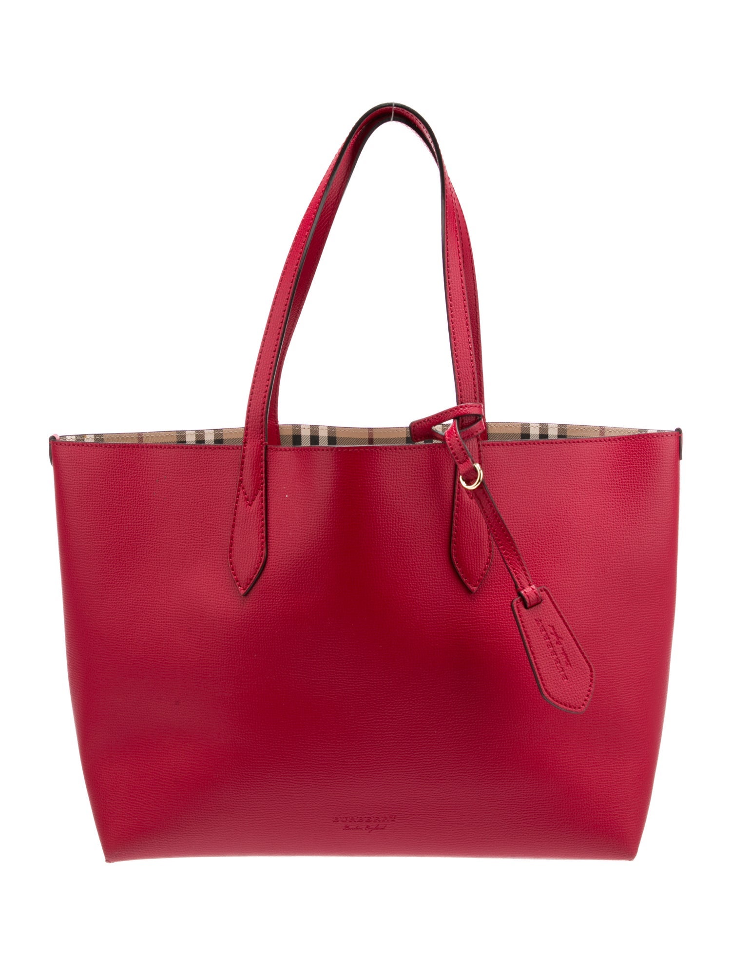 Burberry Leather Tote Bag - Red Totes, Handbags - BUR436278 | The RealReal