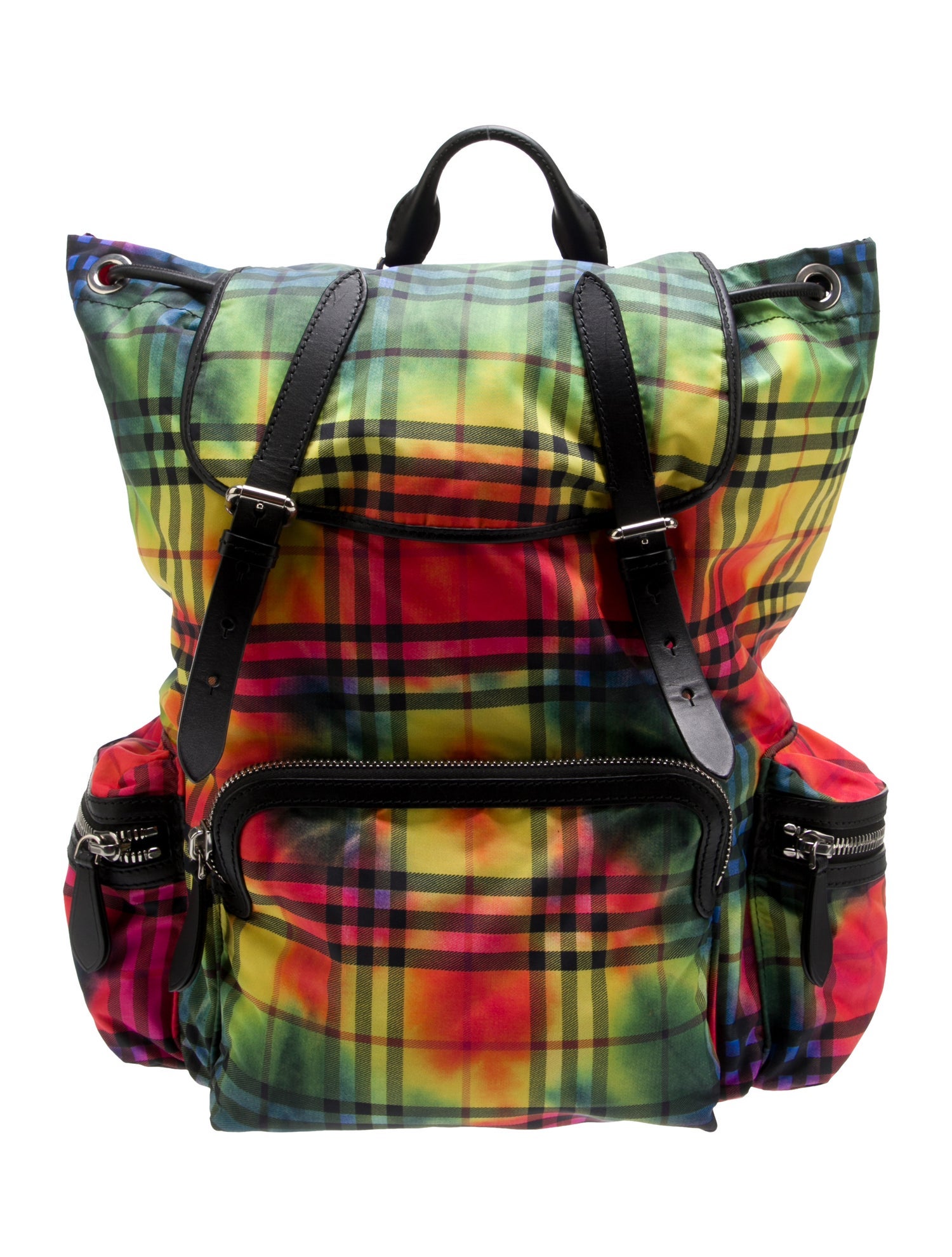 Burberry Colorful Plaid Nylon Backpack - Black Backpacks, Handbags ...