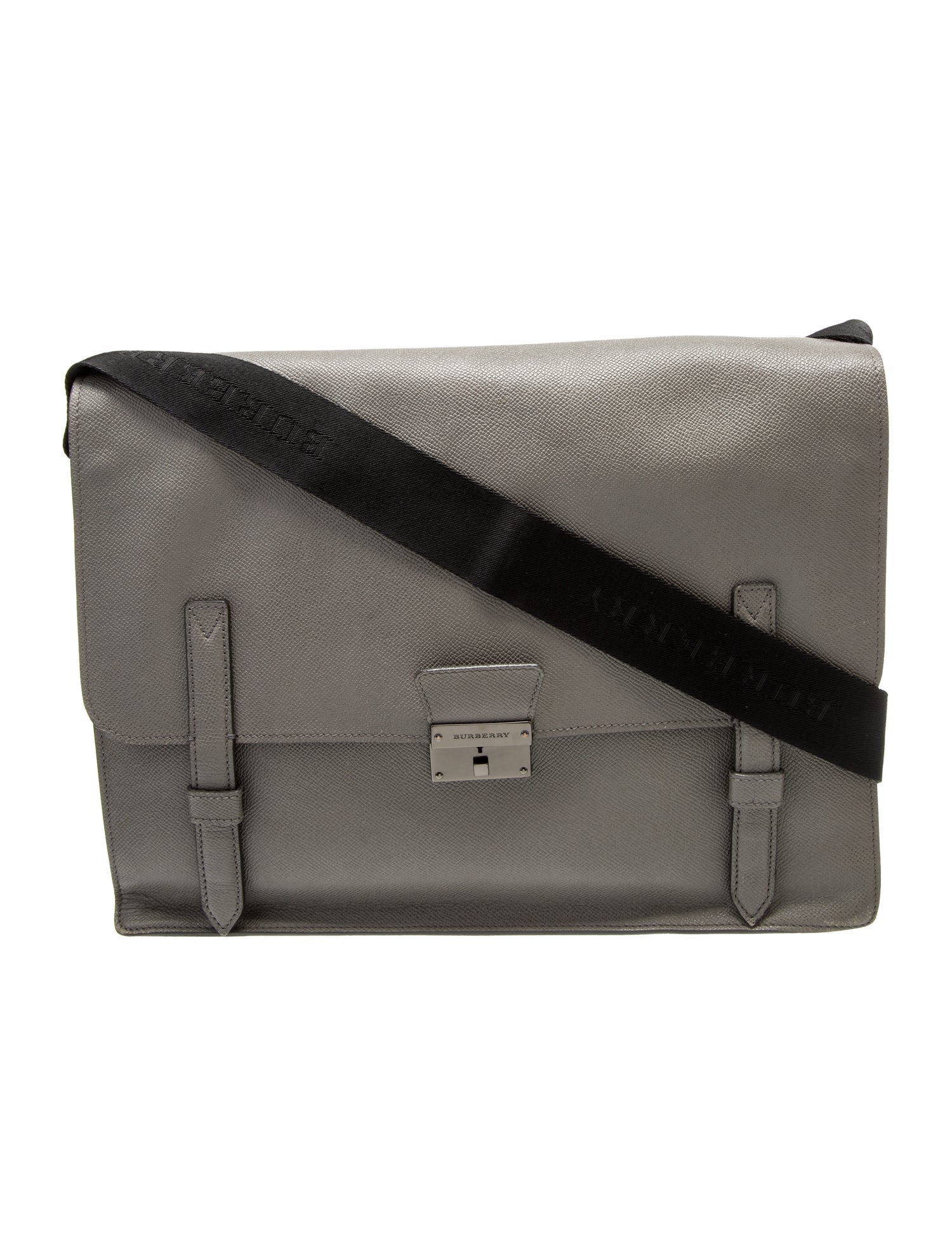 Burberry Leather Messenger Bag - Grey Messenger Bags, Bags - BUR441013 ...