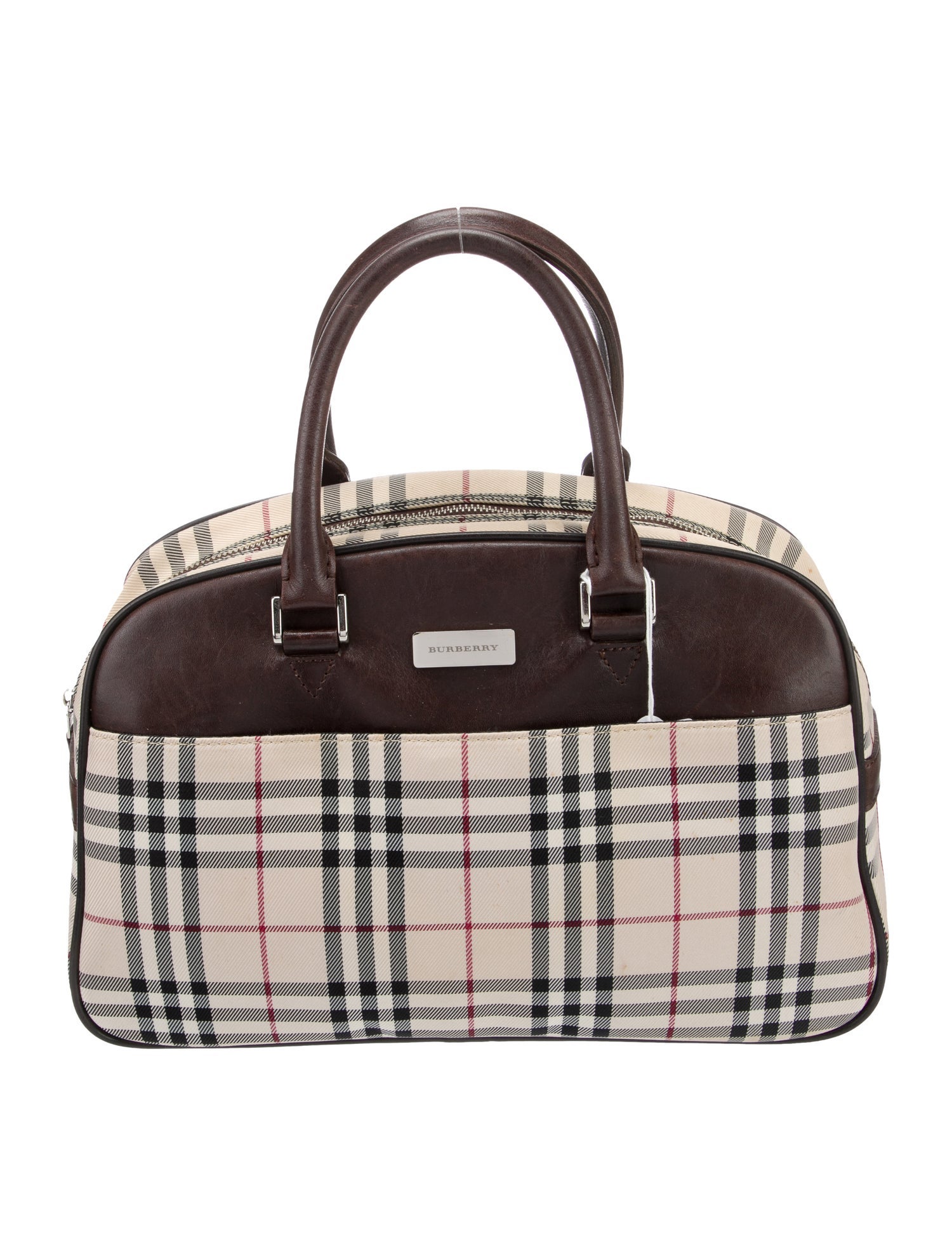 Burberry Leather Trimmed PVC Shoulder Bag - Neutrals Handle Bags ...