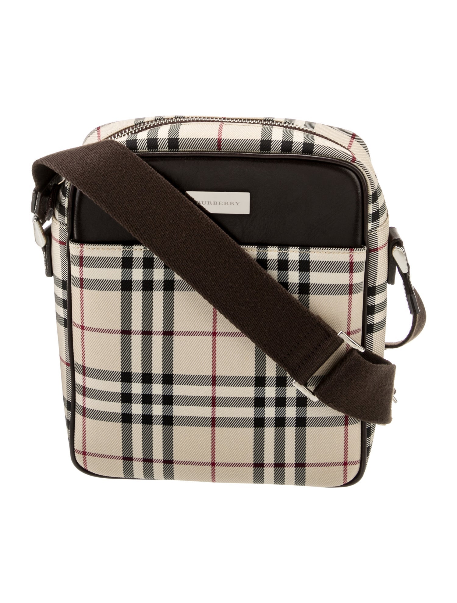 Burberry Canvas Nova Check Pattern Crossbody Bag - Neutrals Crossbody ...