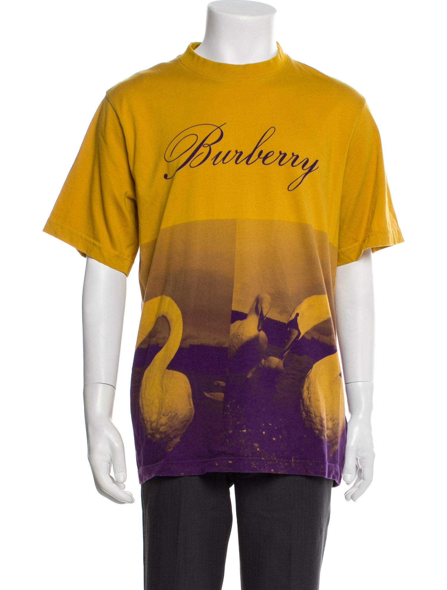 Burberry Graphic Print Crew Neck T-Shirt - Yellow T-Shirts, Clothing ...