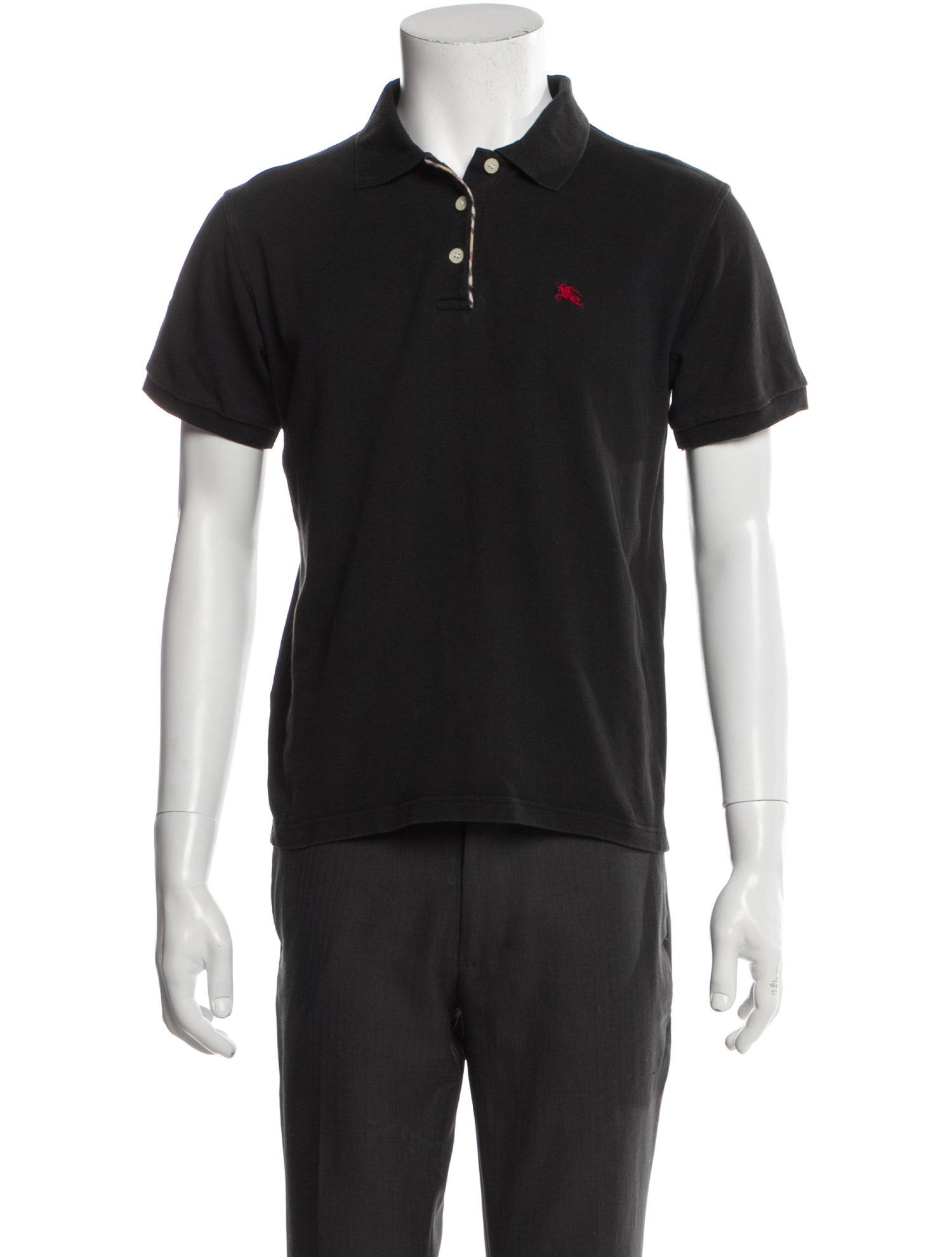 Burberry London Nova Check Pattern Collar Polo Shirt - Black Polos ...