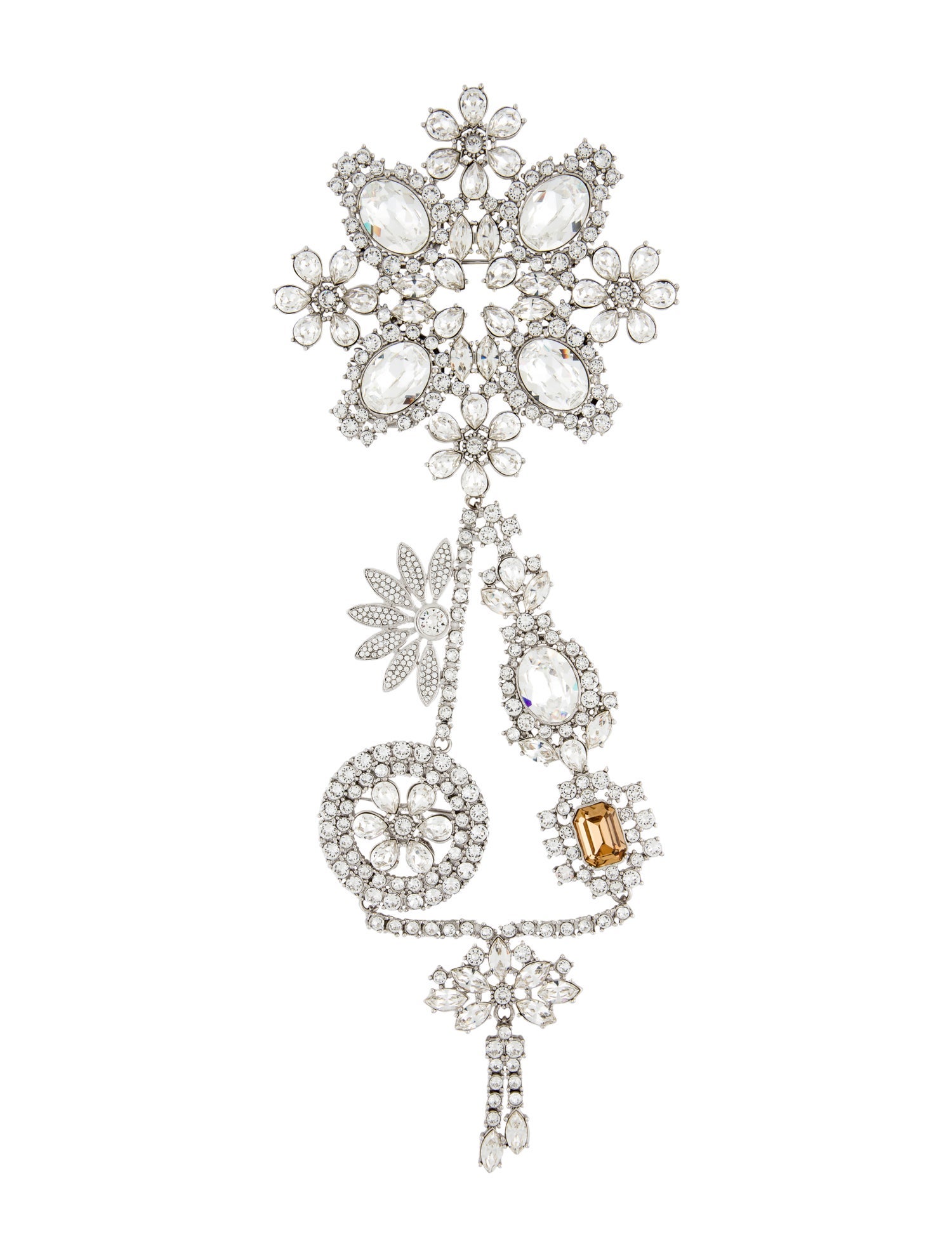 Christian Dior Vintage Crystal Brooch Pin - Purple, Gold-Plated Pin ...