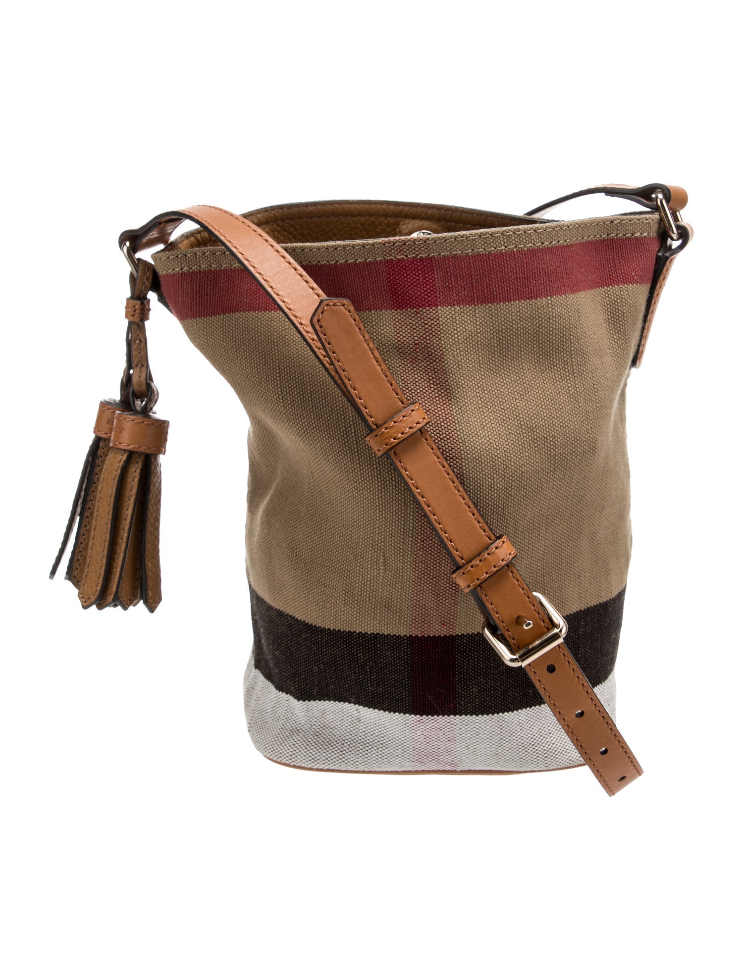 Burberry Exploded Check Messenger Bag - Brown Bucket Bags, Handbags ...
