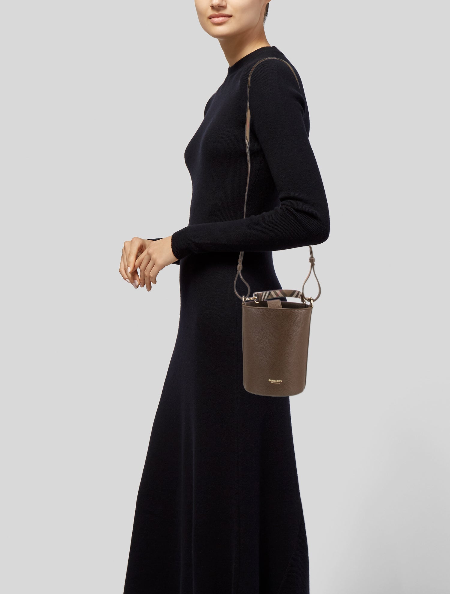 Songmont Leather Bucket Bag - Brown Bucket Bags, Handbags - WSOST20098 ...