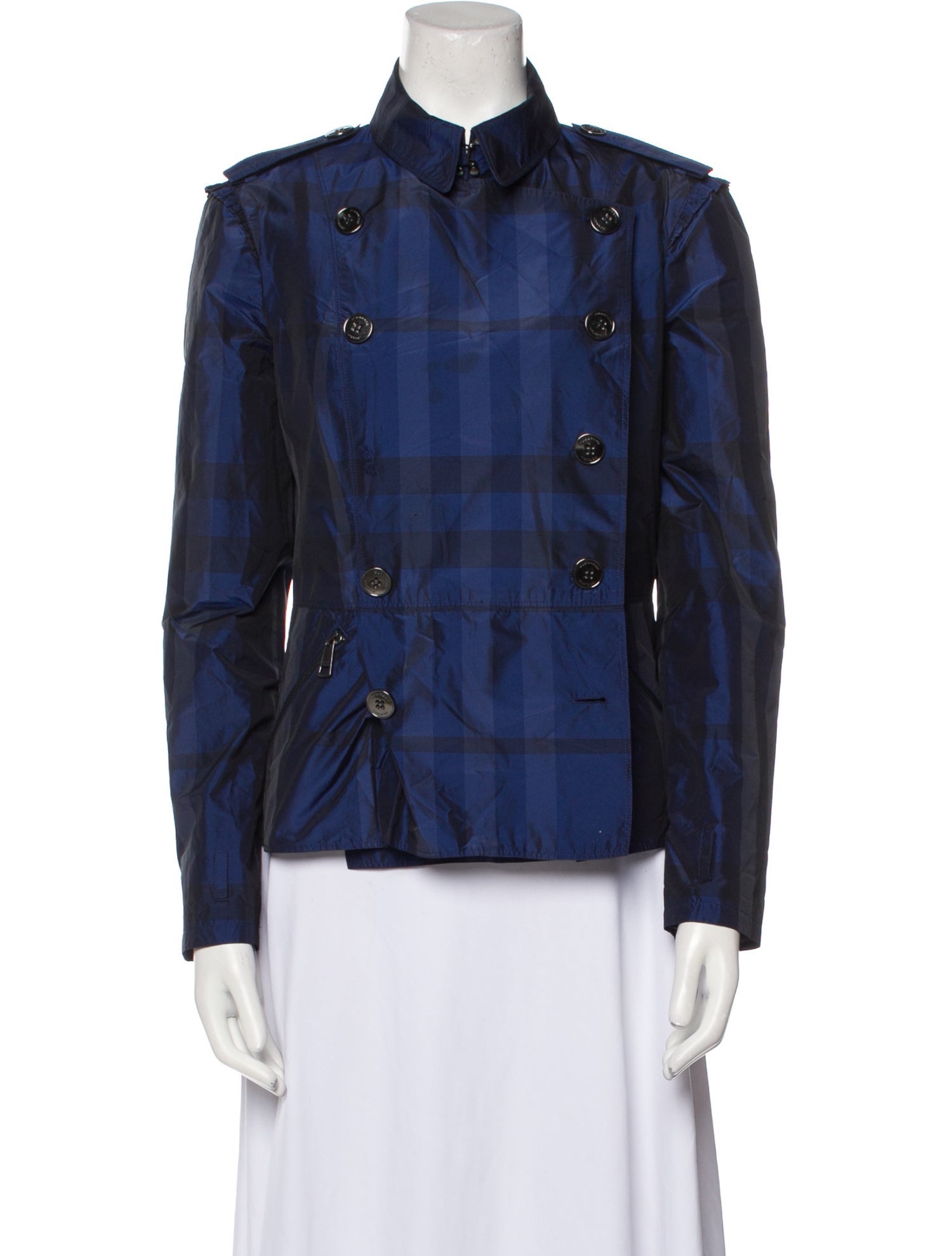 Burberry Plaid Print Jacket - Blue Jackets, Clothing - BUR459831 | The ...