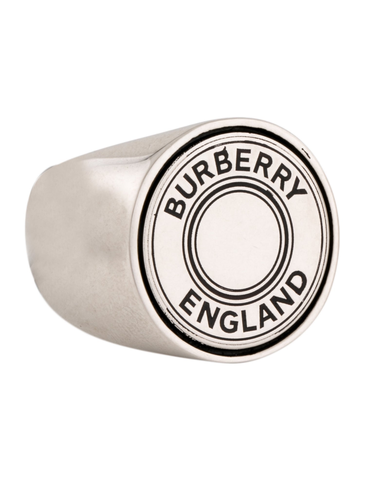 Burberry Logo Signet Ring - Silver-Tone Metal Signet Ring, Rings ...
