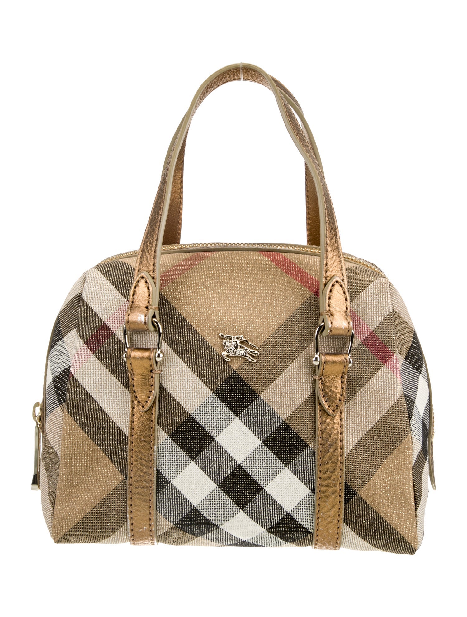 Burberry Exploded Check Top Handle Bag - Brown Handle Bags, Handbags ...