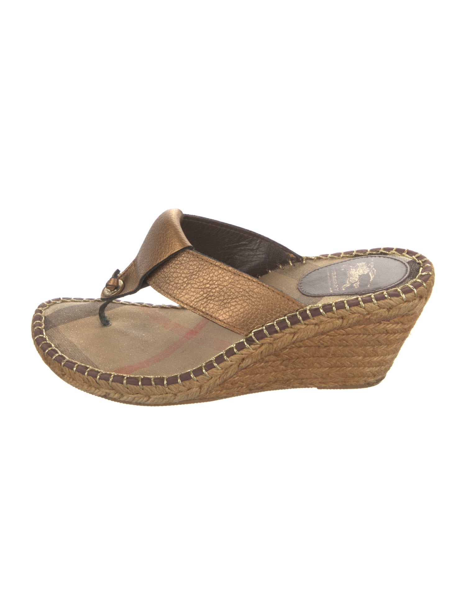 Burberry Exploded Check Pattern Leather Espadrilles - Brown Sandals ...