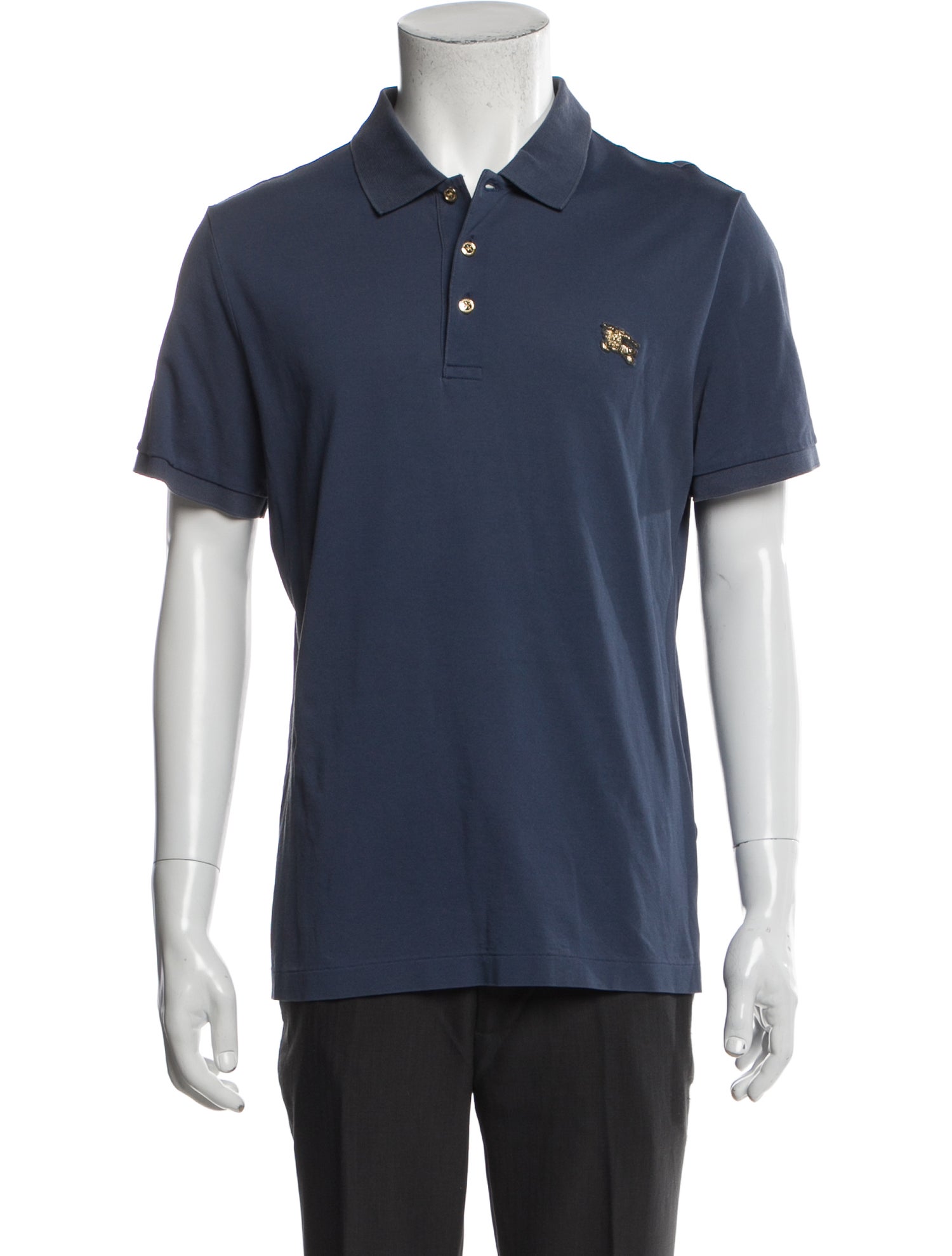 Burberry Collar Short Sleeve Polo Shirt - Blue Polos, Clothing ...