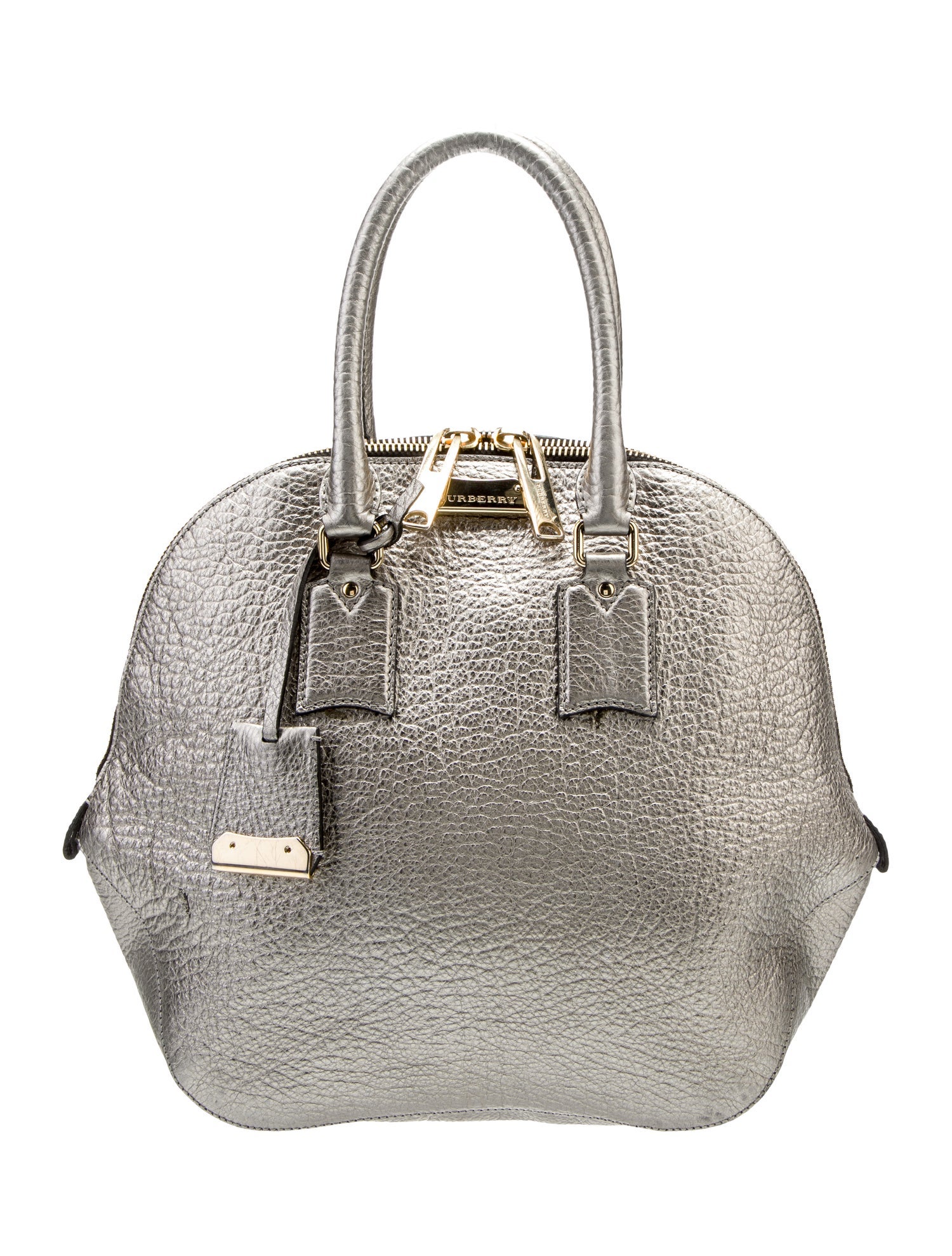 Burberry Leather Top Handle Bag - Metallic Handle Bags, Handbags ...