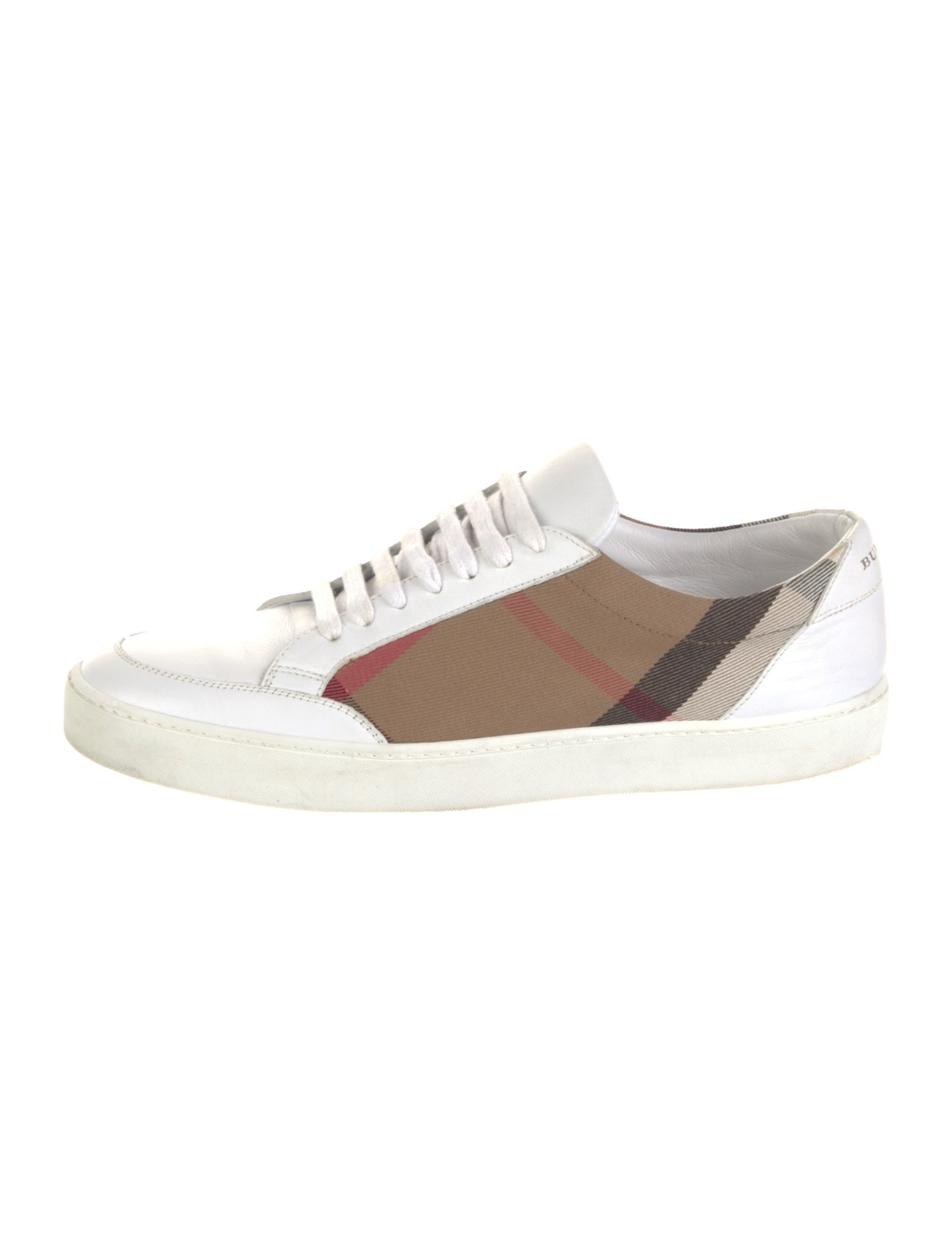 Burberry Exploded Check Pattern Leather Sneakers - White Sneakers ...