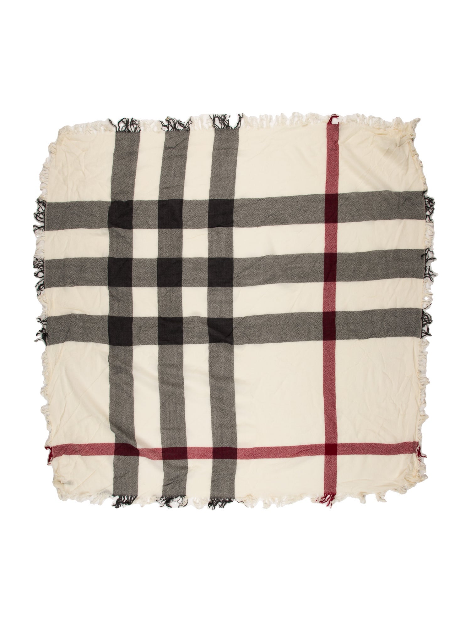 Burberry Plaid Print Scarf - Neutrals Scarves and Shawls, Accessories ...
