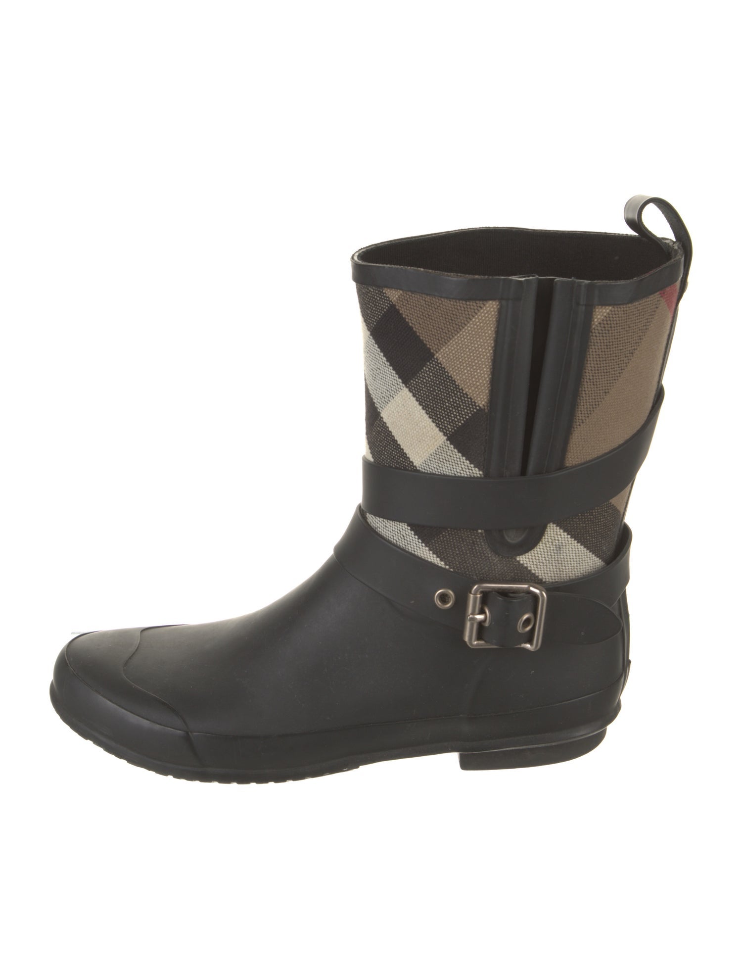 Burberry Rubber Plaid Print Rain Boots - Black Boots, Shoes - BUR473479 ...