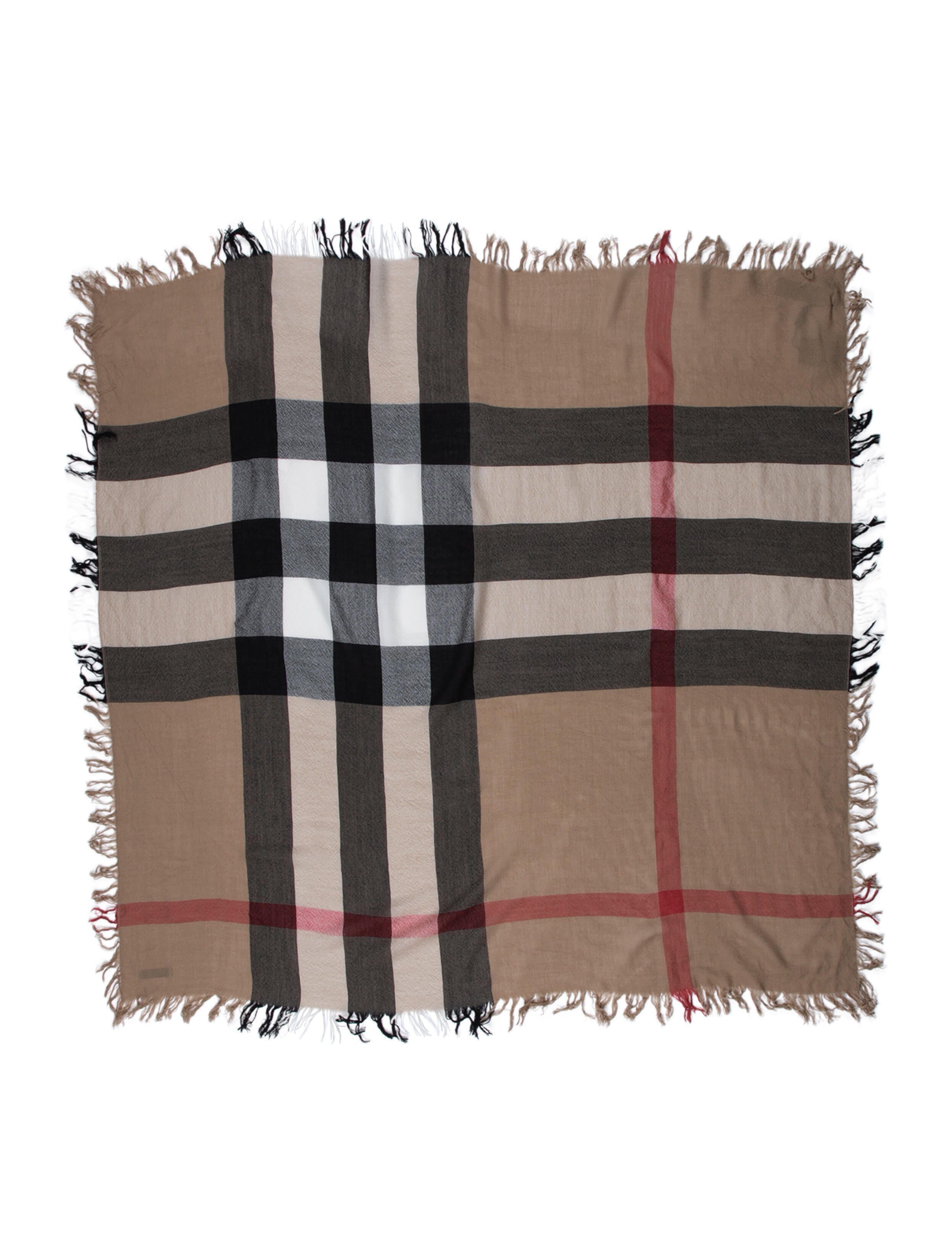 Burberry Plaid Print Scarf - Neutrals Scarves and Shawls, Accessories ...