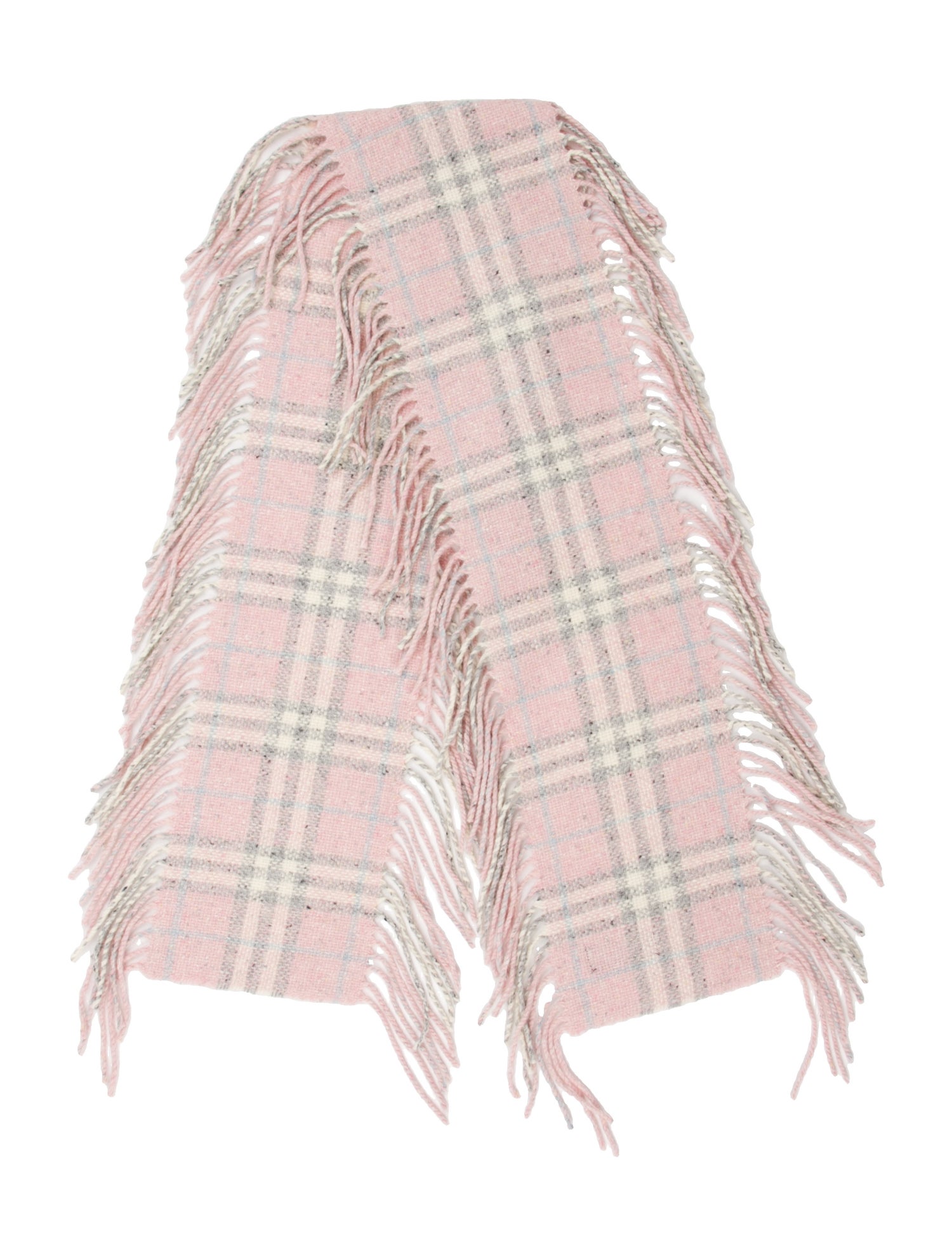 Burberry Merino Wool Nova Check Pattern Scarf - Pink Scarves and Shawls ...